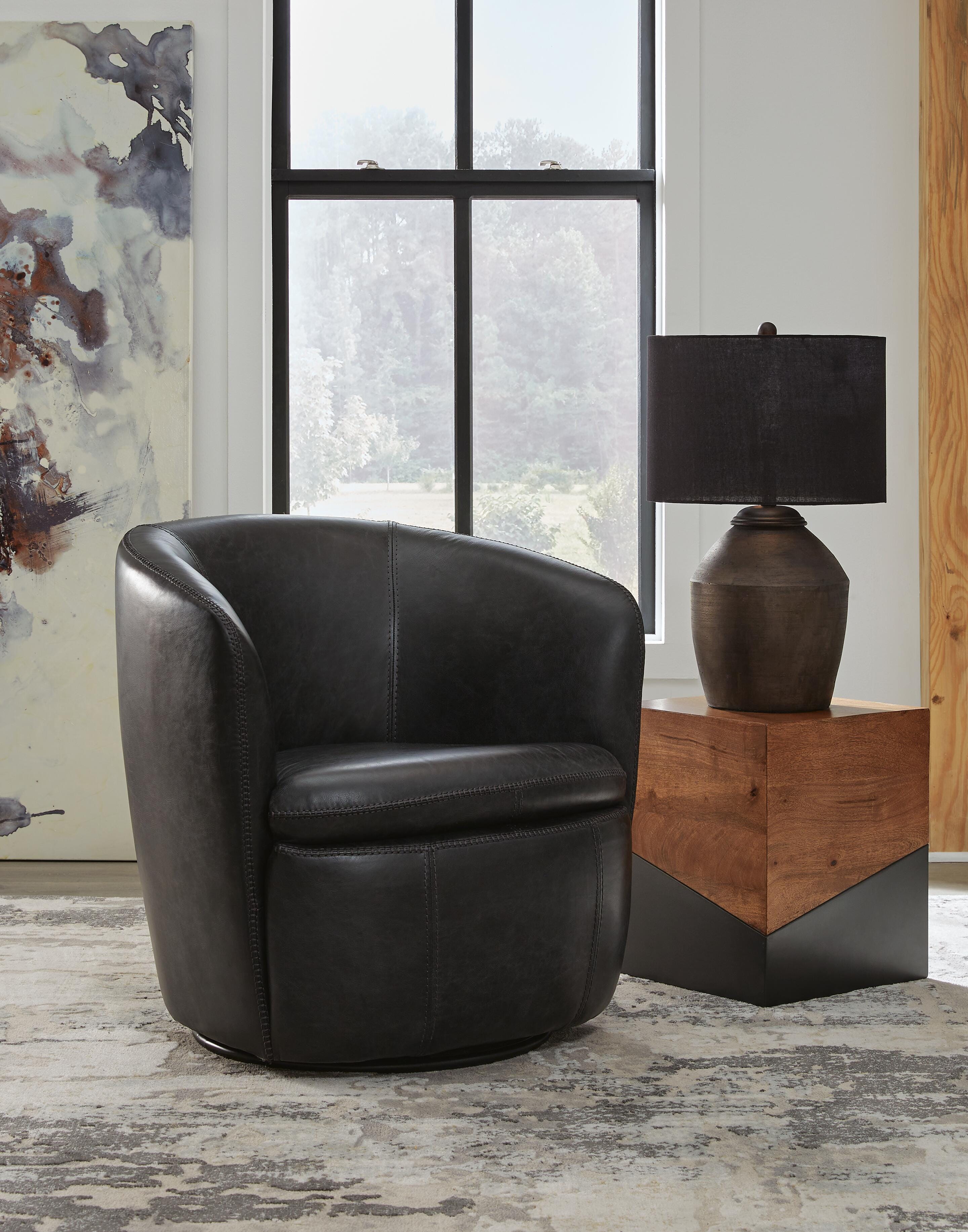Click here for Kierreys Leather Swivel Chair Leather  Midnight prices