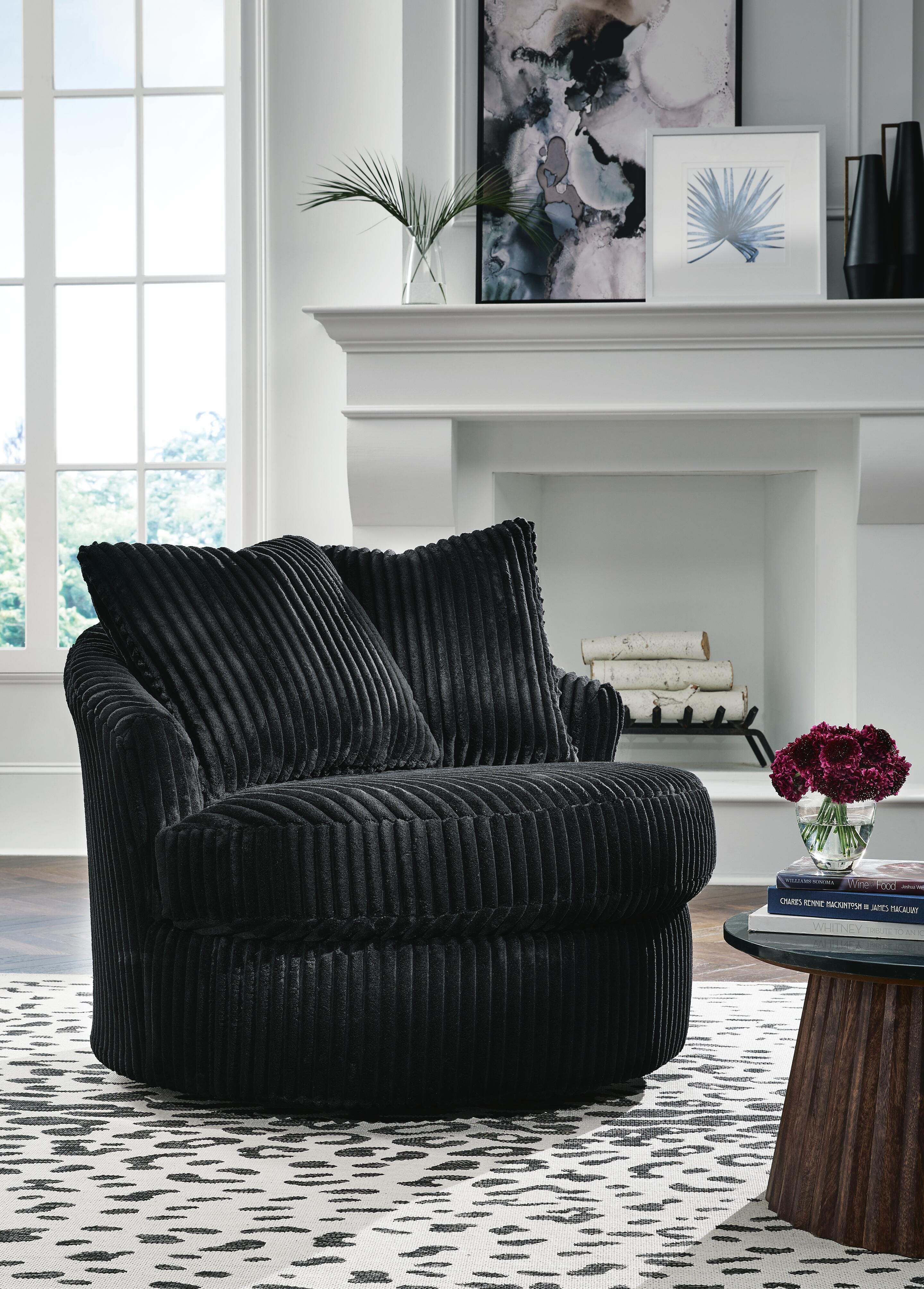 Click here for Gramwell Swivel Accent Chair  Onyx prices