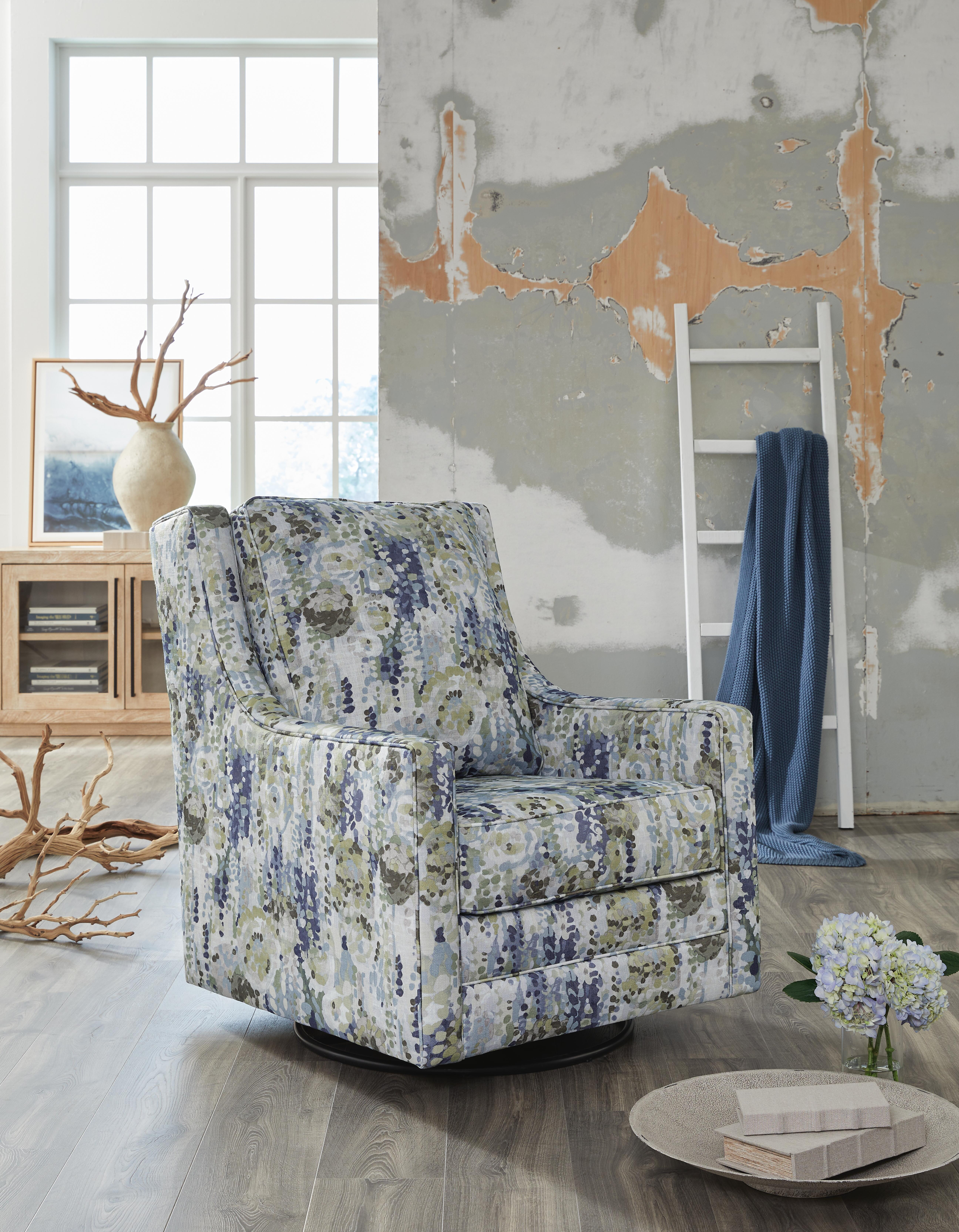 Click here for Dustinford Swivel Glider Accent Chair  Multi prices