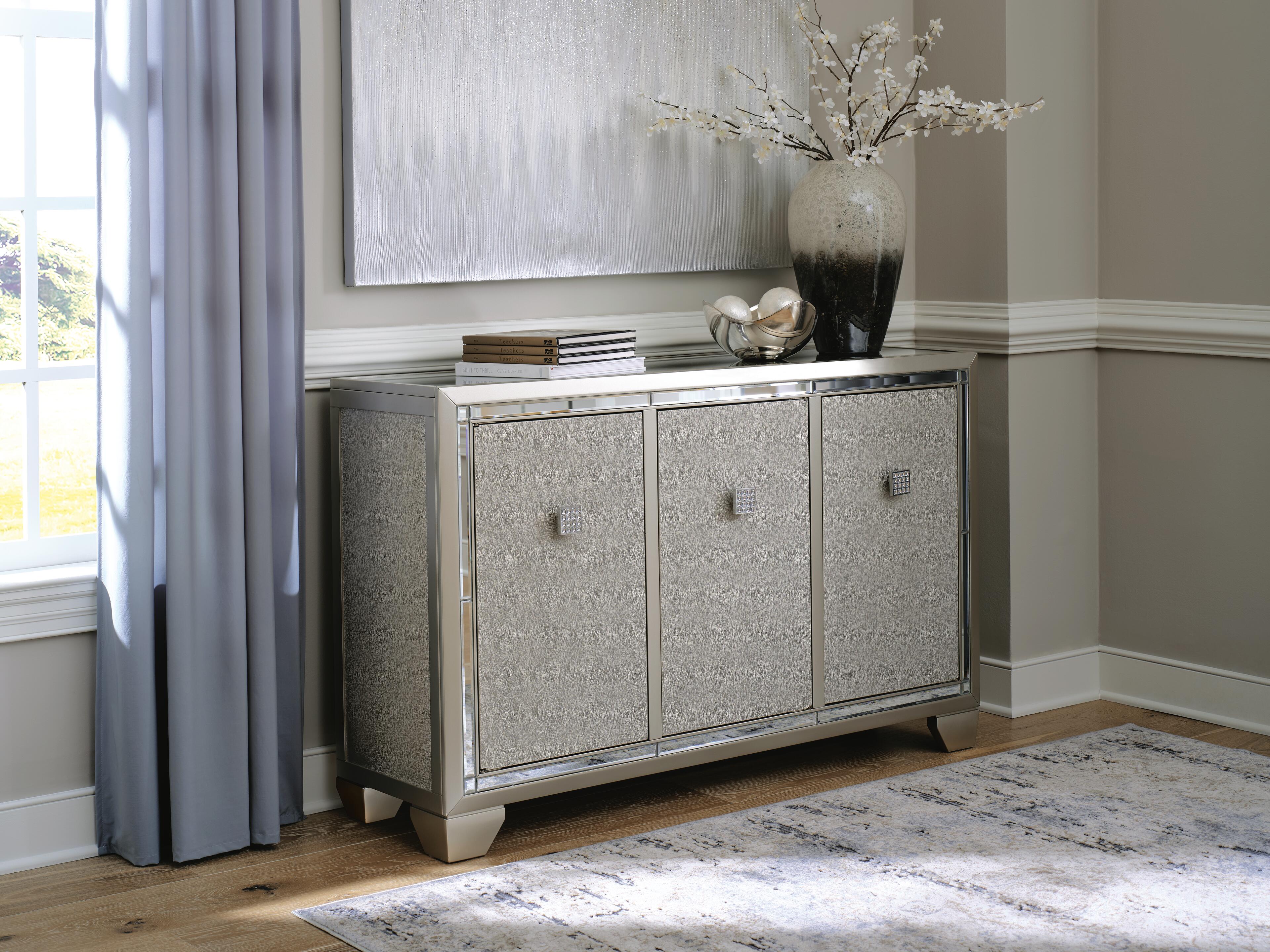 Click here for Chaseton 3 Door Accent Cabinet  Champagne prices