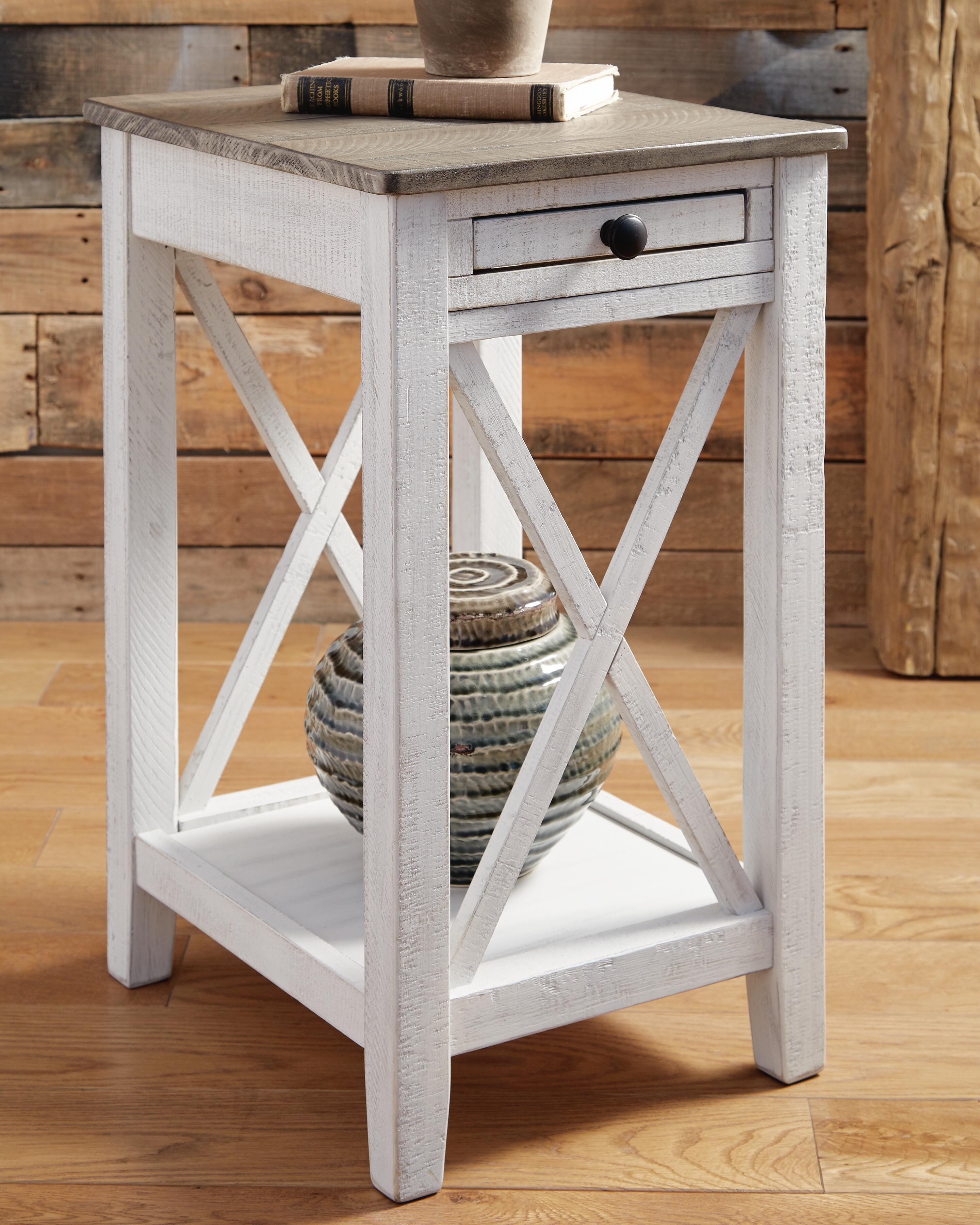 Click here for Adalane Accent Table  White/Gray prices