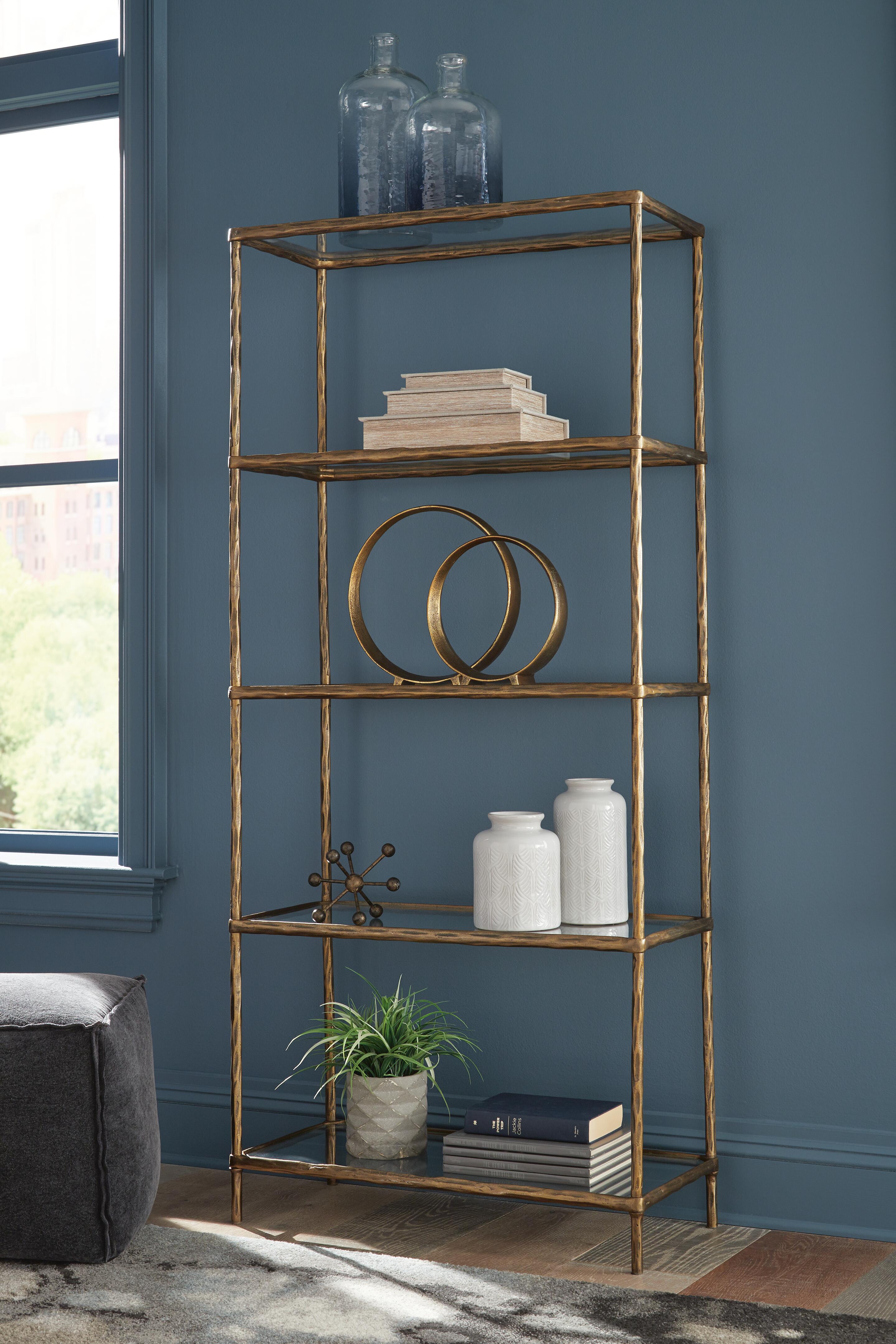 Click here for Ryandale 73 Bookcase  Antique Brass Finish prices