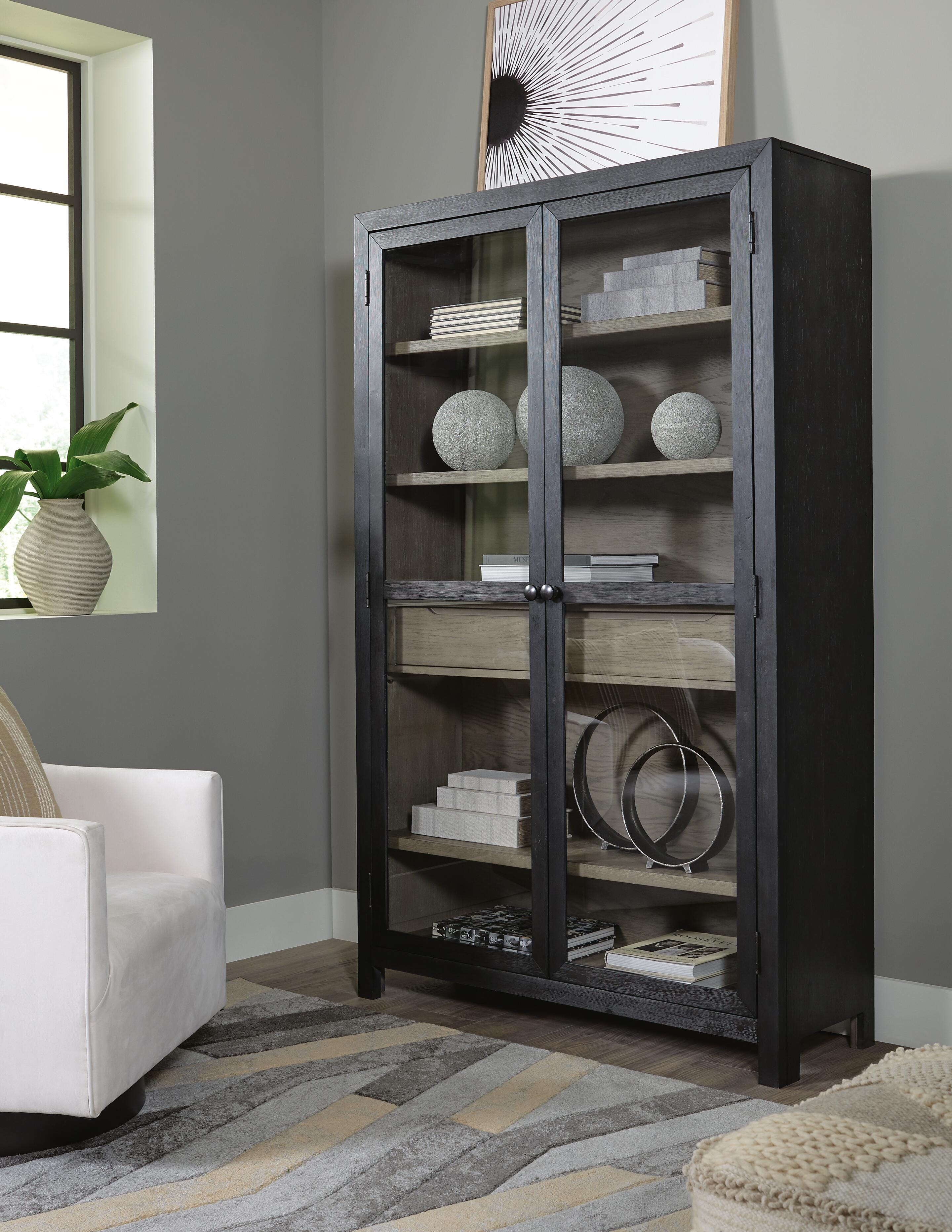 Click here for Lenston 2 Door Accent Cabinet  Black/Gray prices