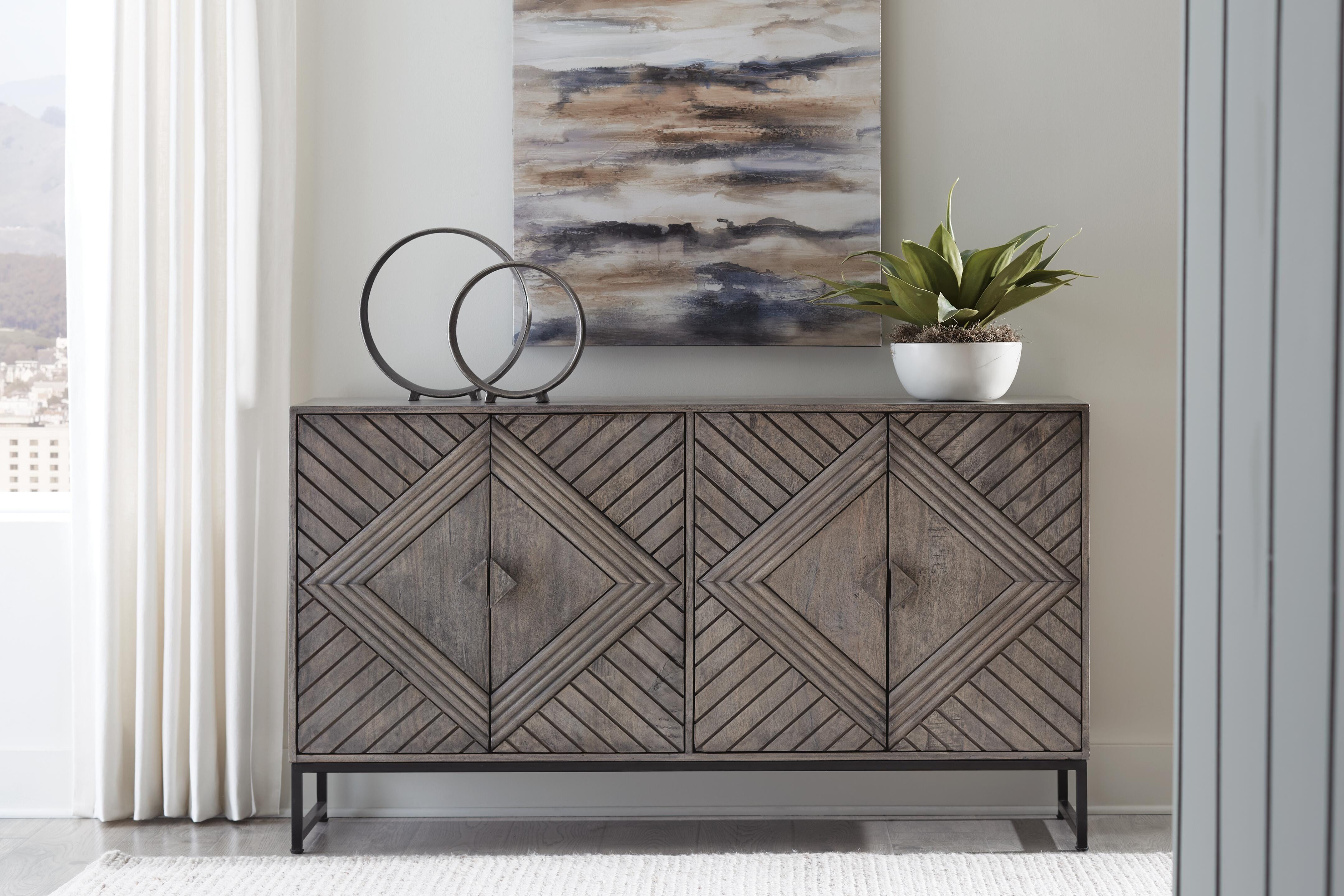 Click here for Treybrook 4 Door Accent Cabinet  Distressed Gray prices