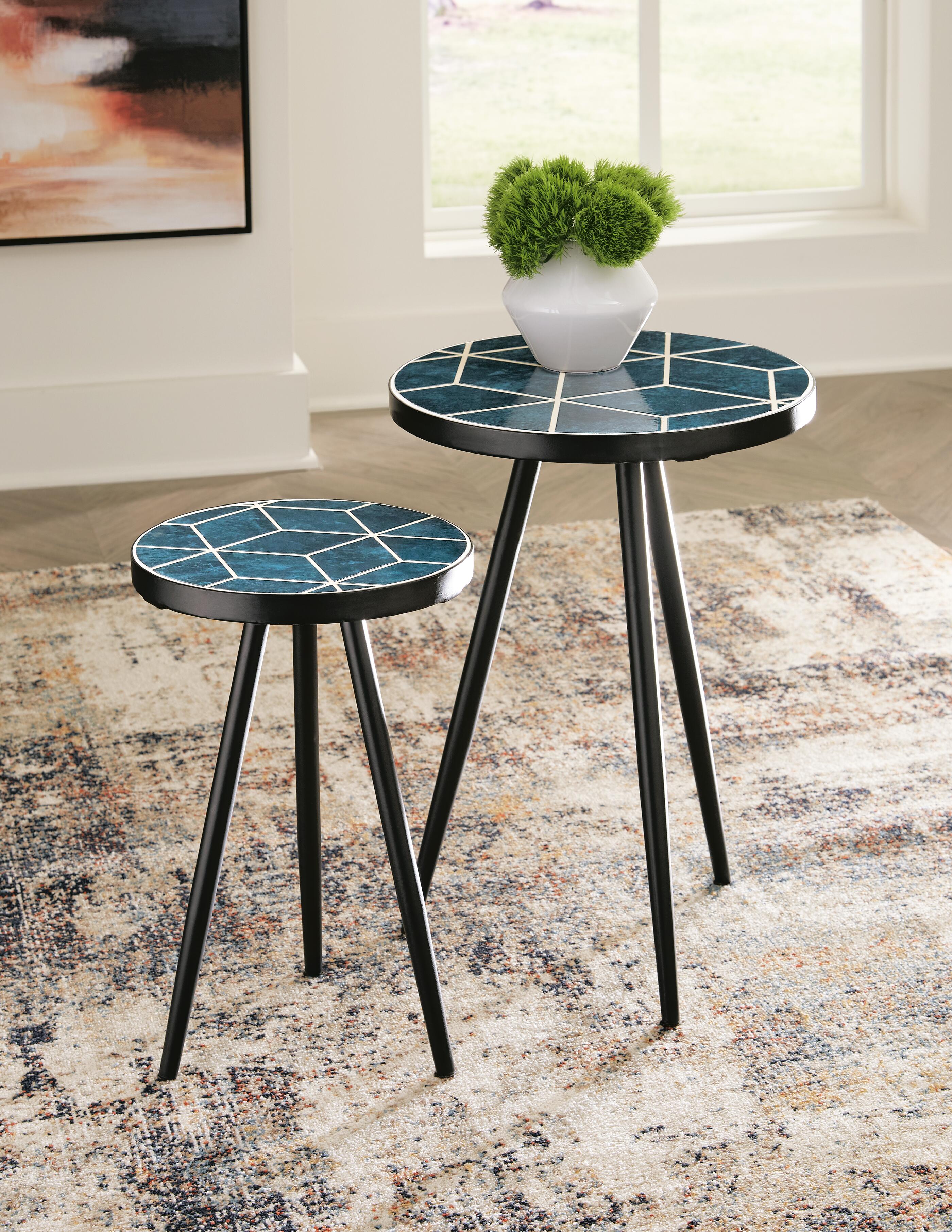 Click here for Clairbelle Accent Table (Set of 2)  Teal prices