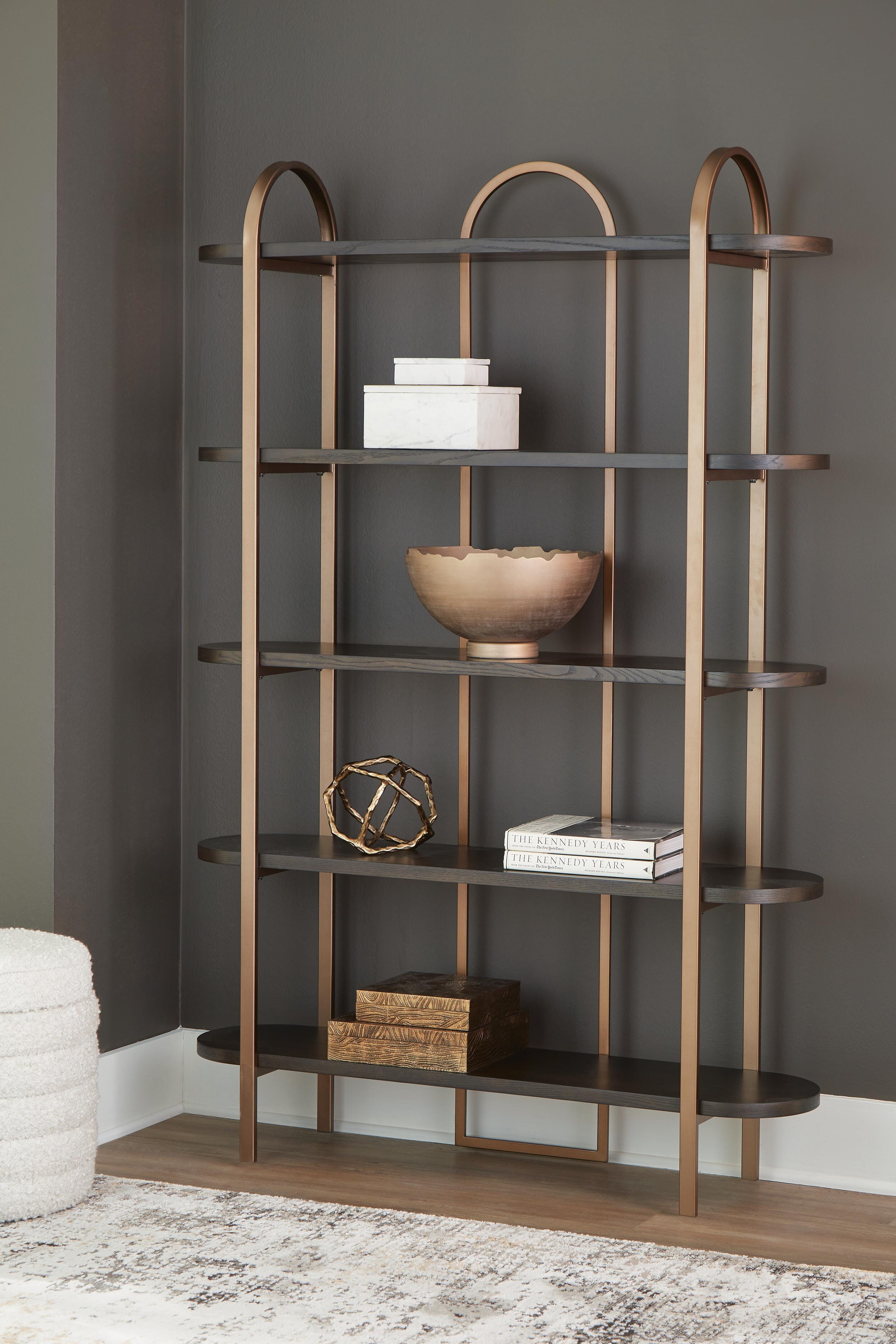 Click here for Brentmour Bookcase  Brown/Gold Finish prices
