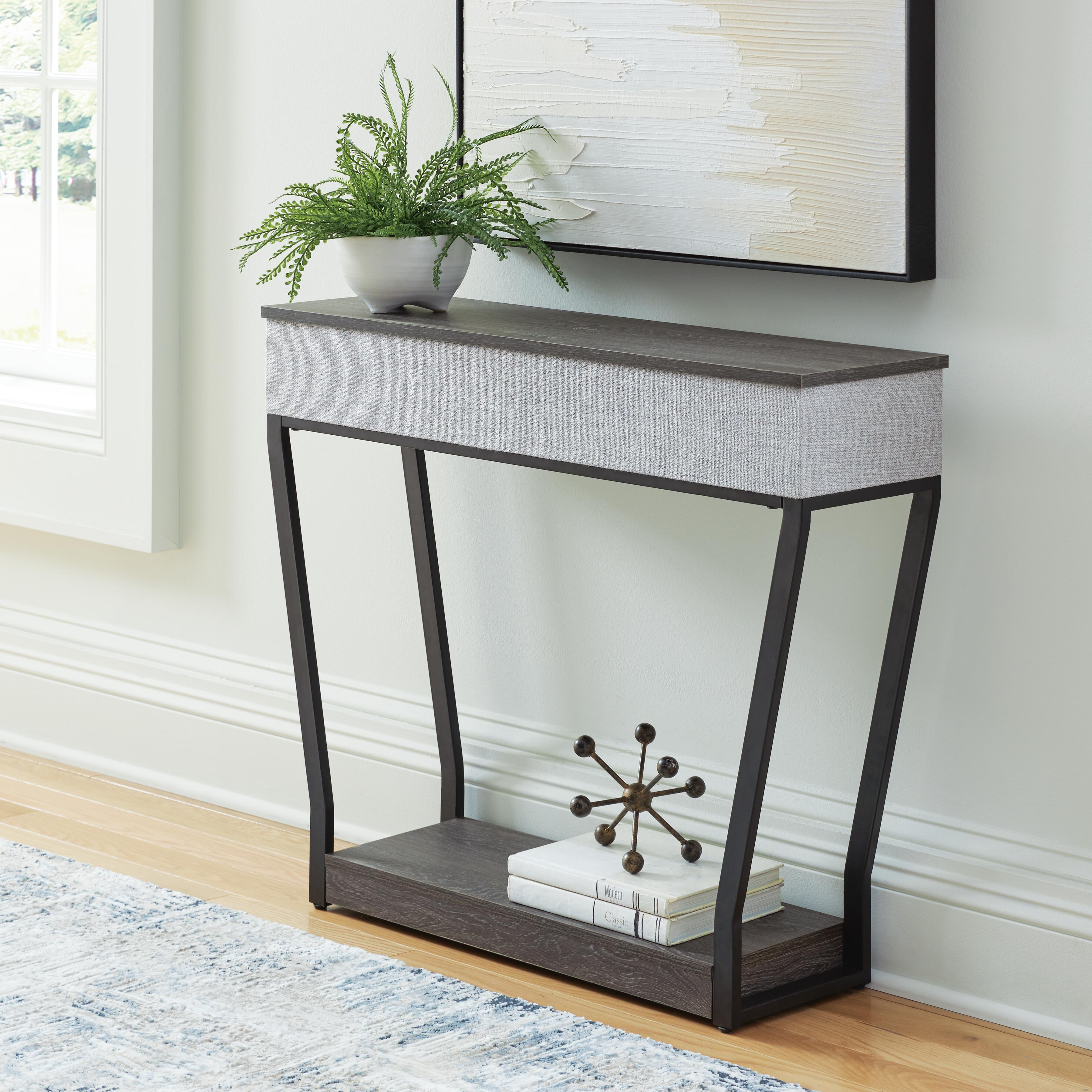 Click here for Sethlen Console Sofa Table with Speaker  Gray/Blac... prices