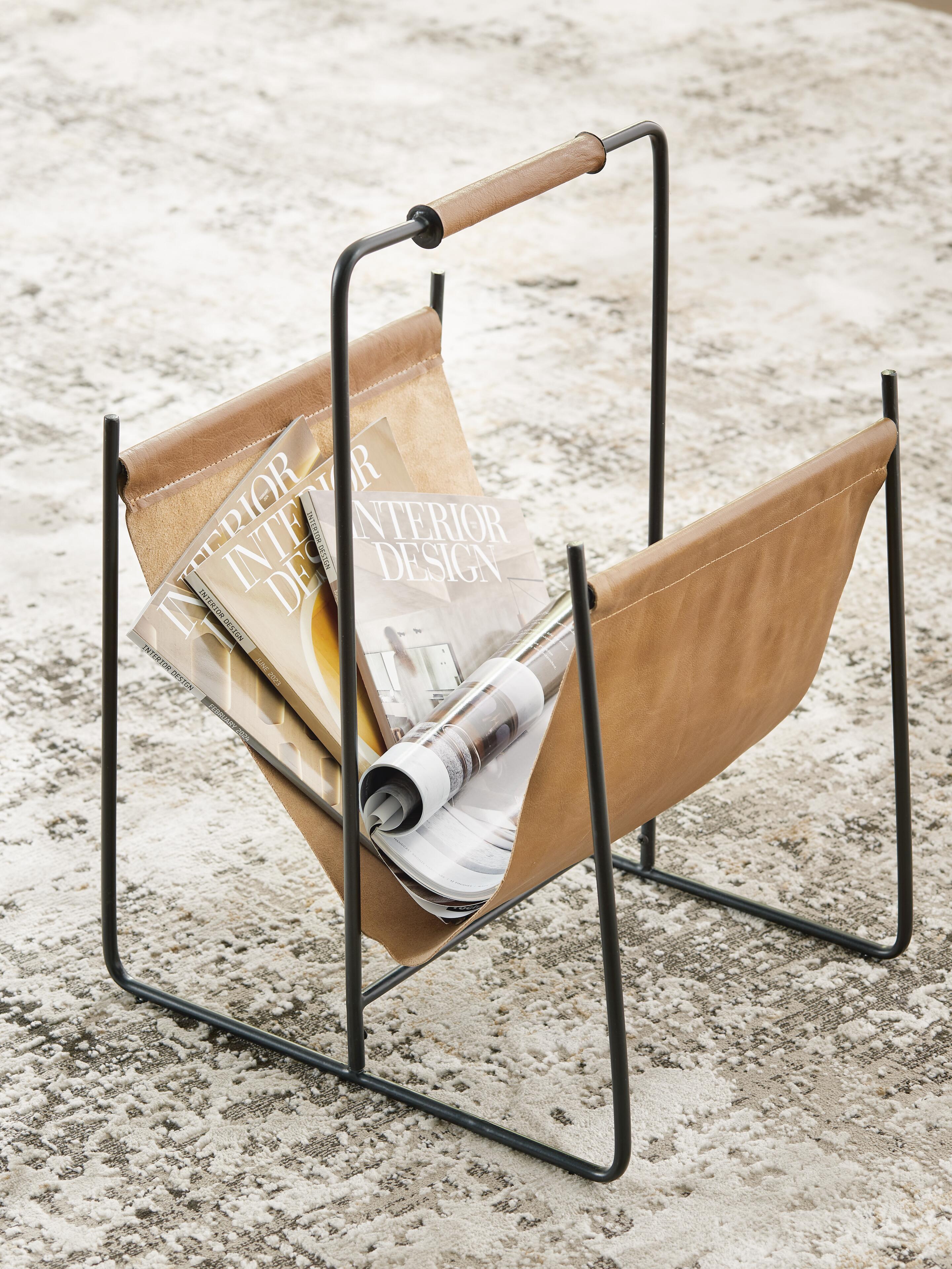 Click here for Faronworth Magazine Rack Leather  Brown/Black prices