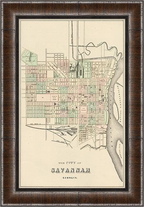 Click here for Providence Art Giclee Savannah Map Wall Art  Black... prices