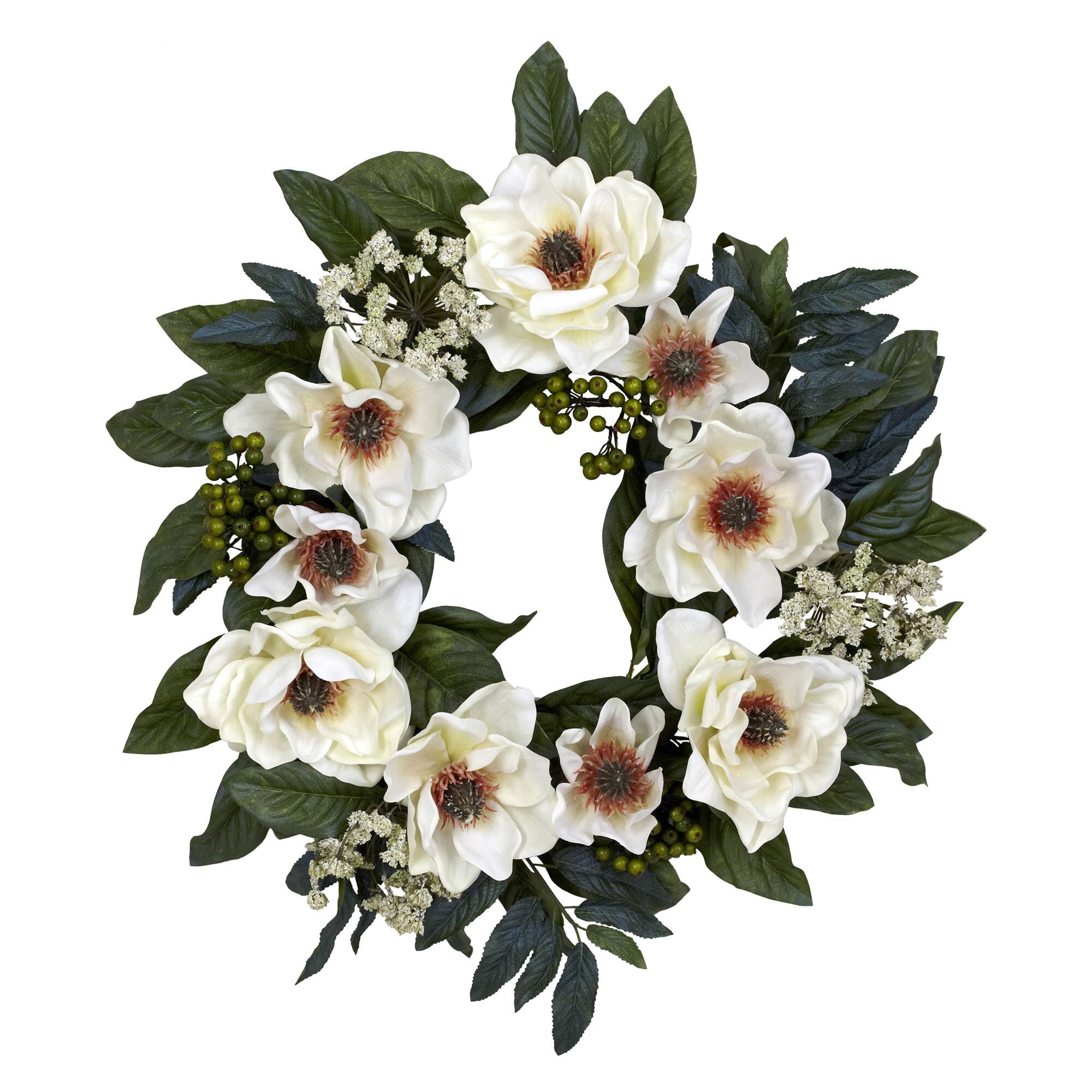 Click here for Home Accents 22 Magnolia Wreath   White/Green prices