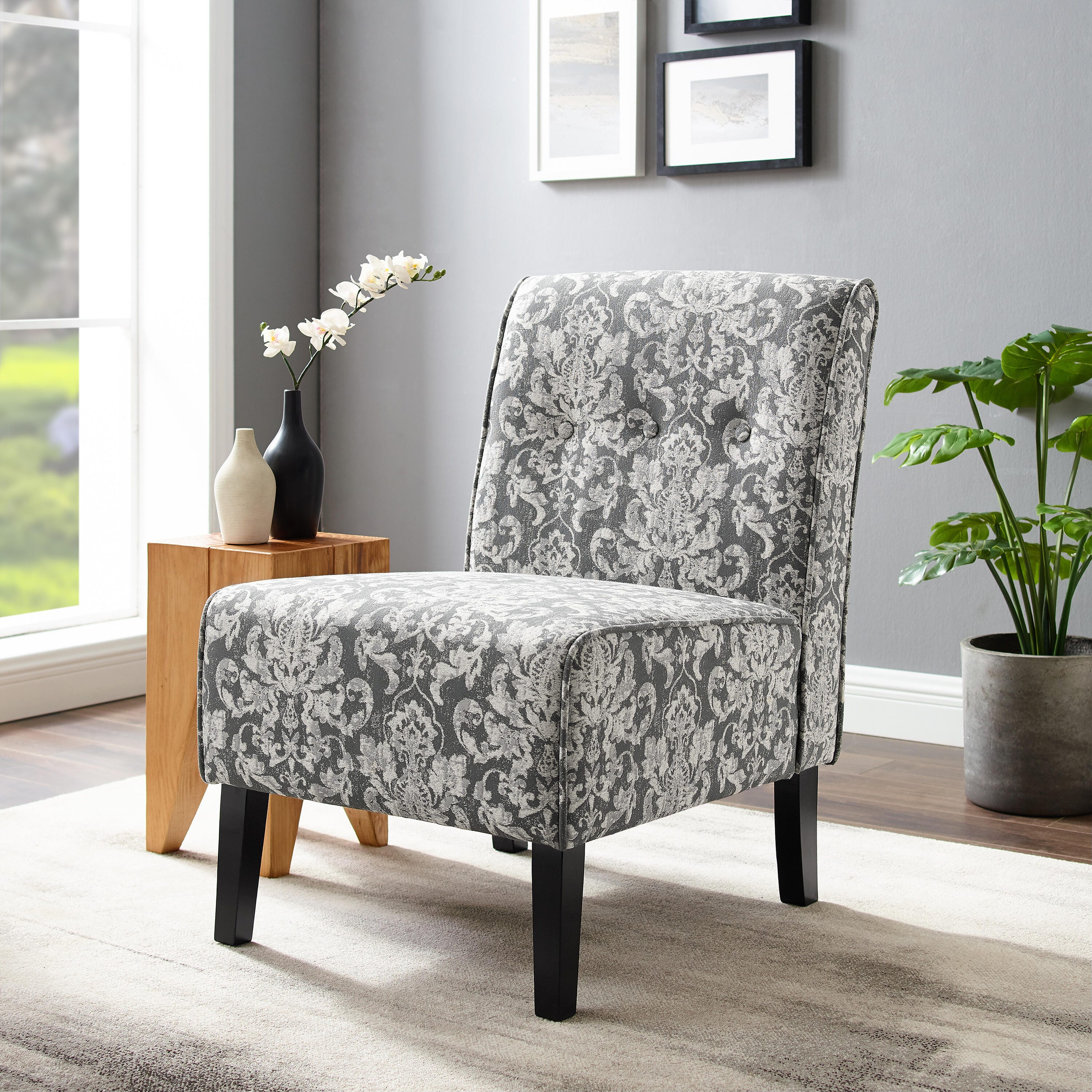 Click here for Damask Coco Damask Accent Chair  Gray prices