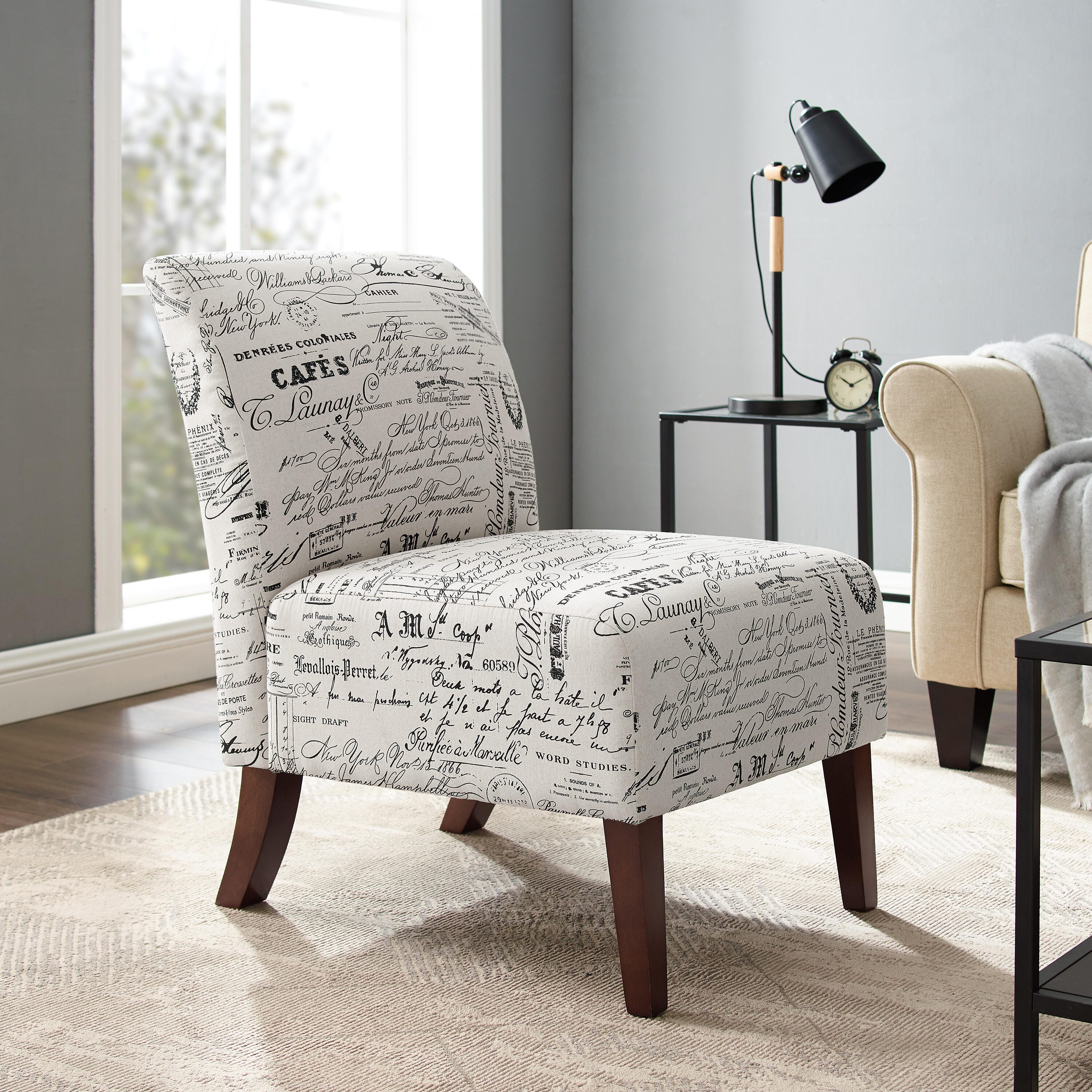 Click here for Sandy Script Accent Chair  Dark Walnut prices