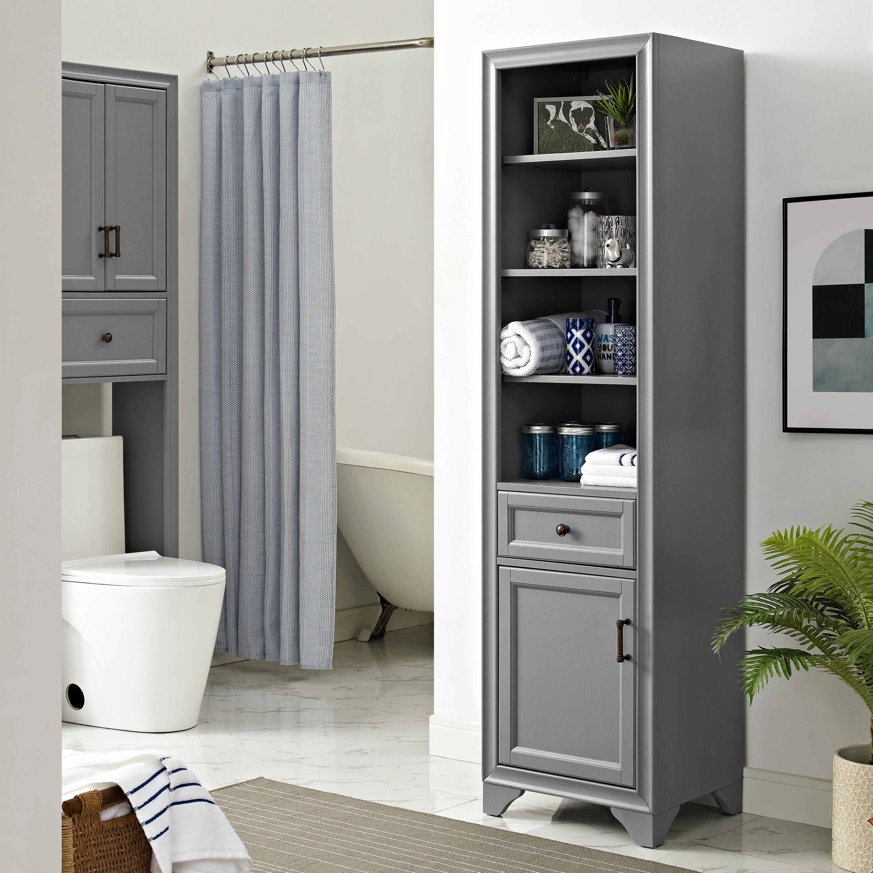 Click here for Crosley Tara Linen Cabinet  Gray prices