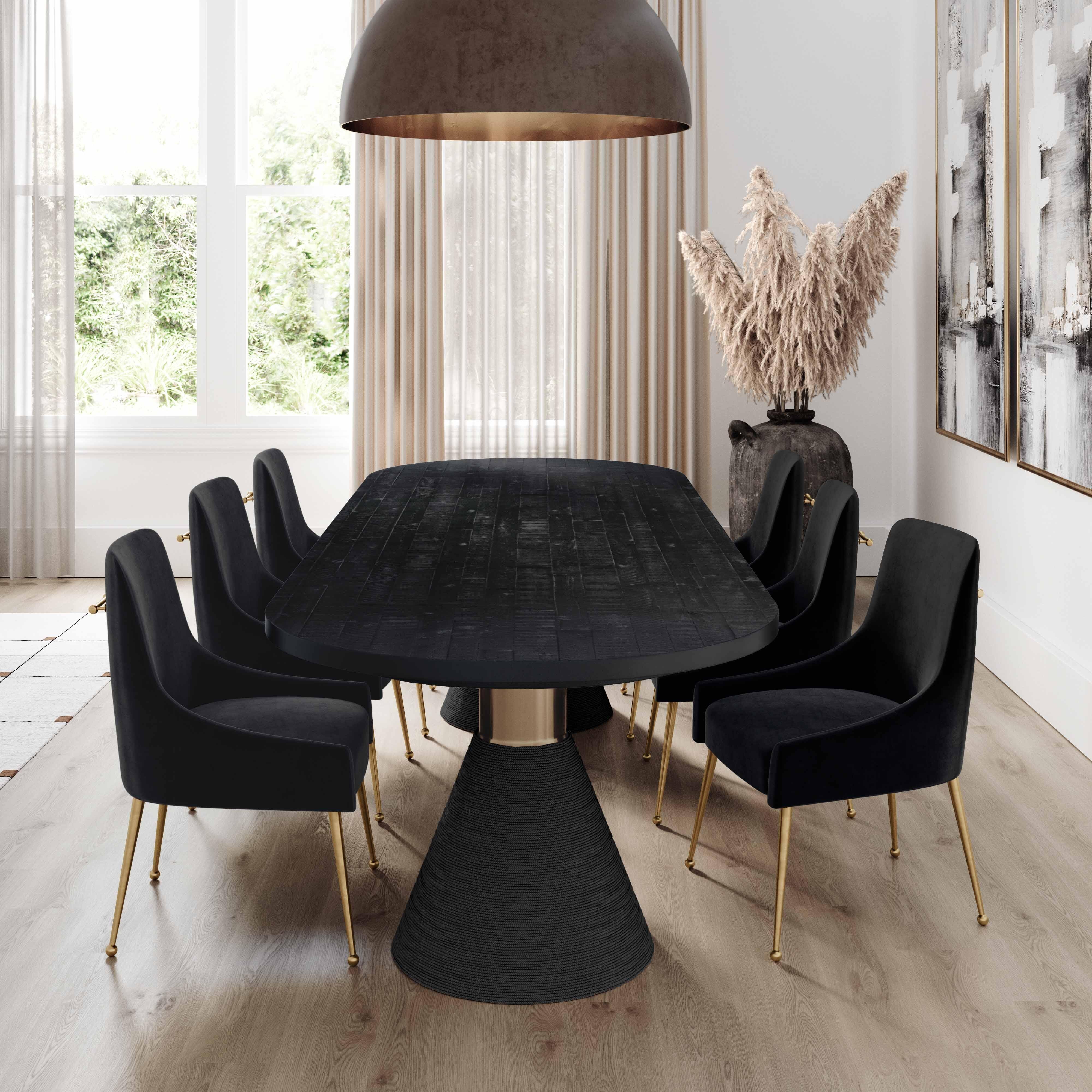 Click here for TOV Furniture Rishi Rope Oval Table  Black prices