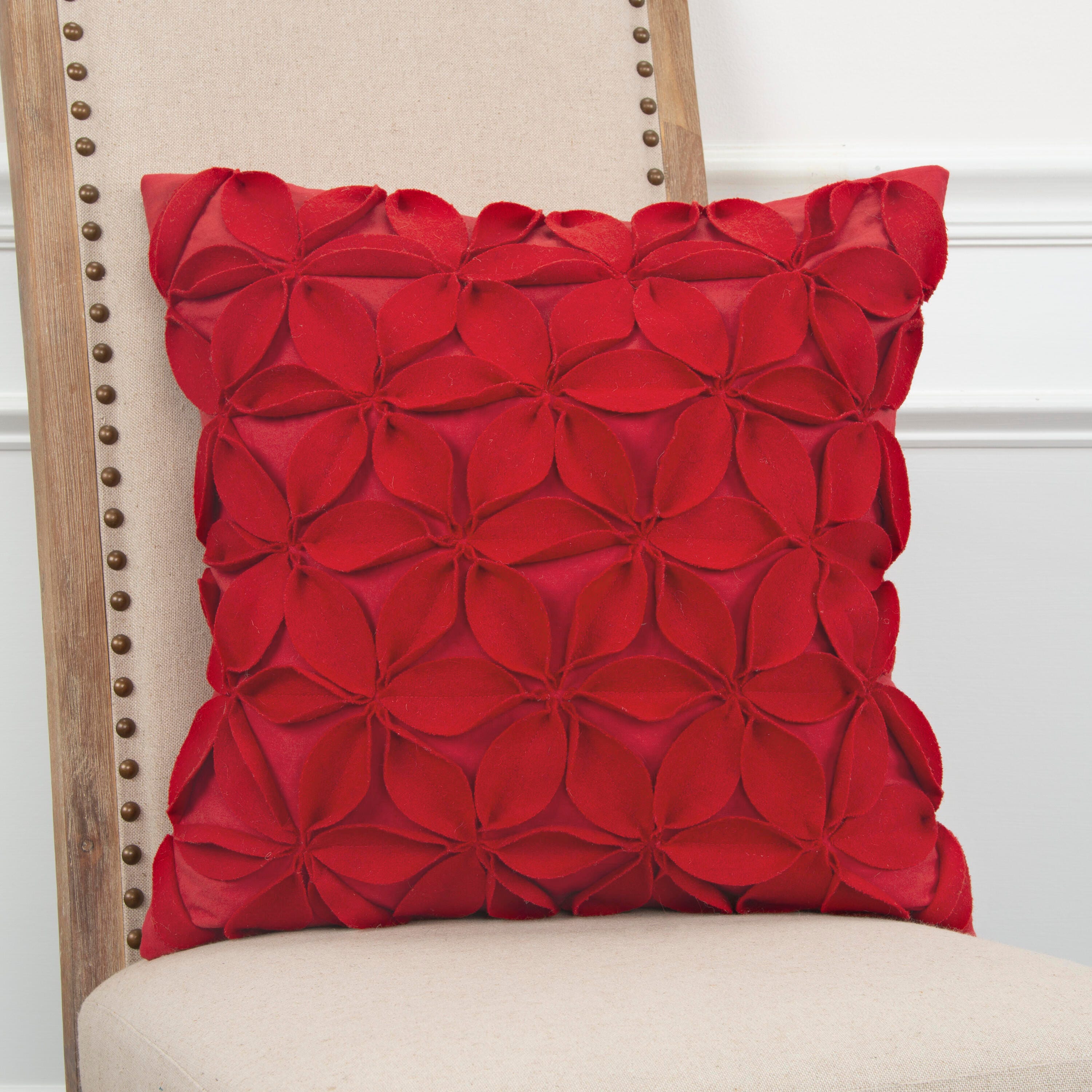 Click here for Home Accents Decorative Floral Throw Pillow  Red prices