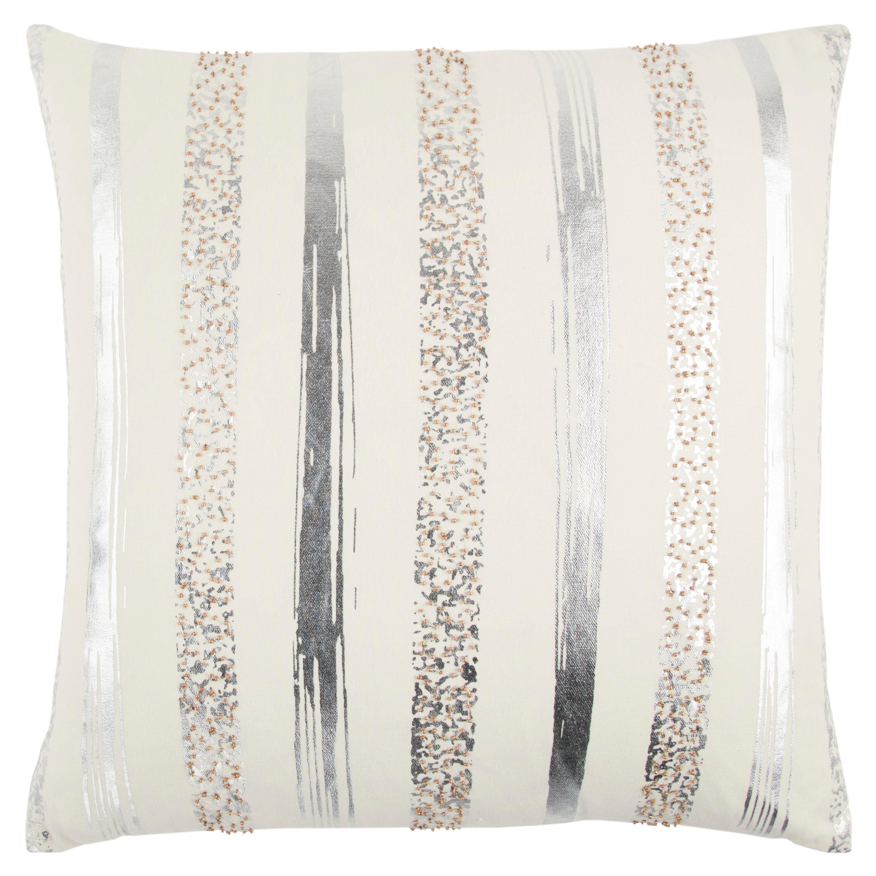 Click here for Home Accents Metallic Stripe Throw Pillow  Ivory prices