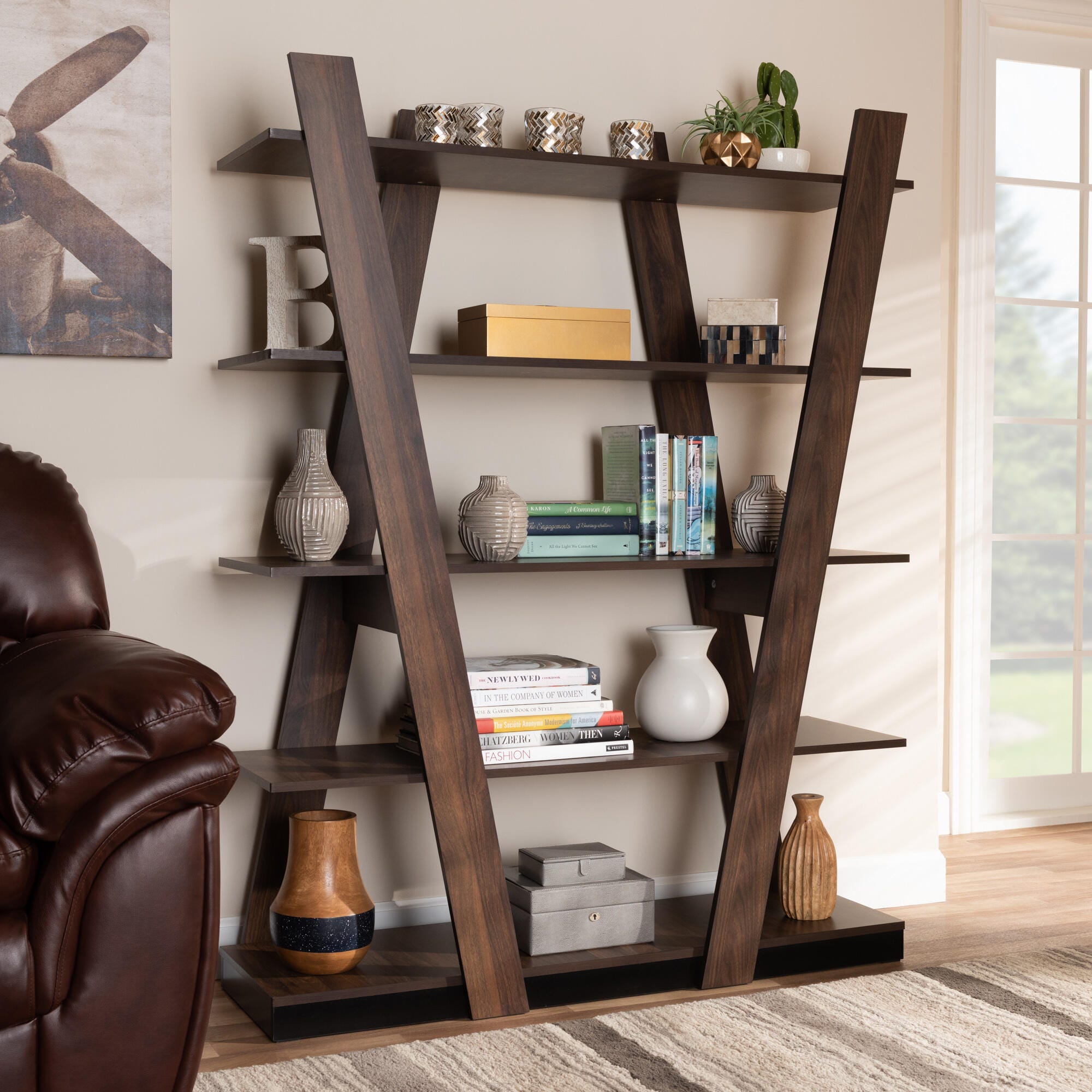 Click here for Michio 5-Tier Geometric Living Room Display Shelf... prices