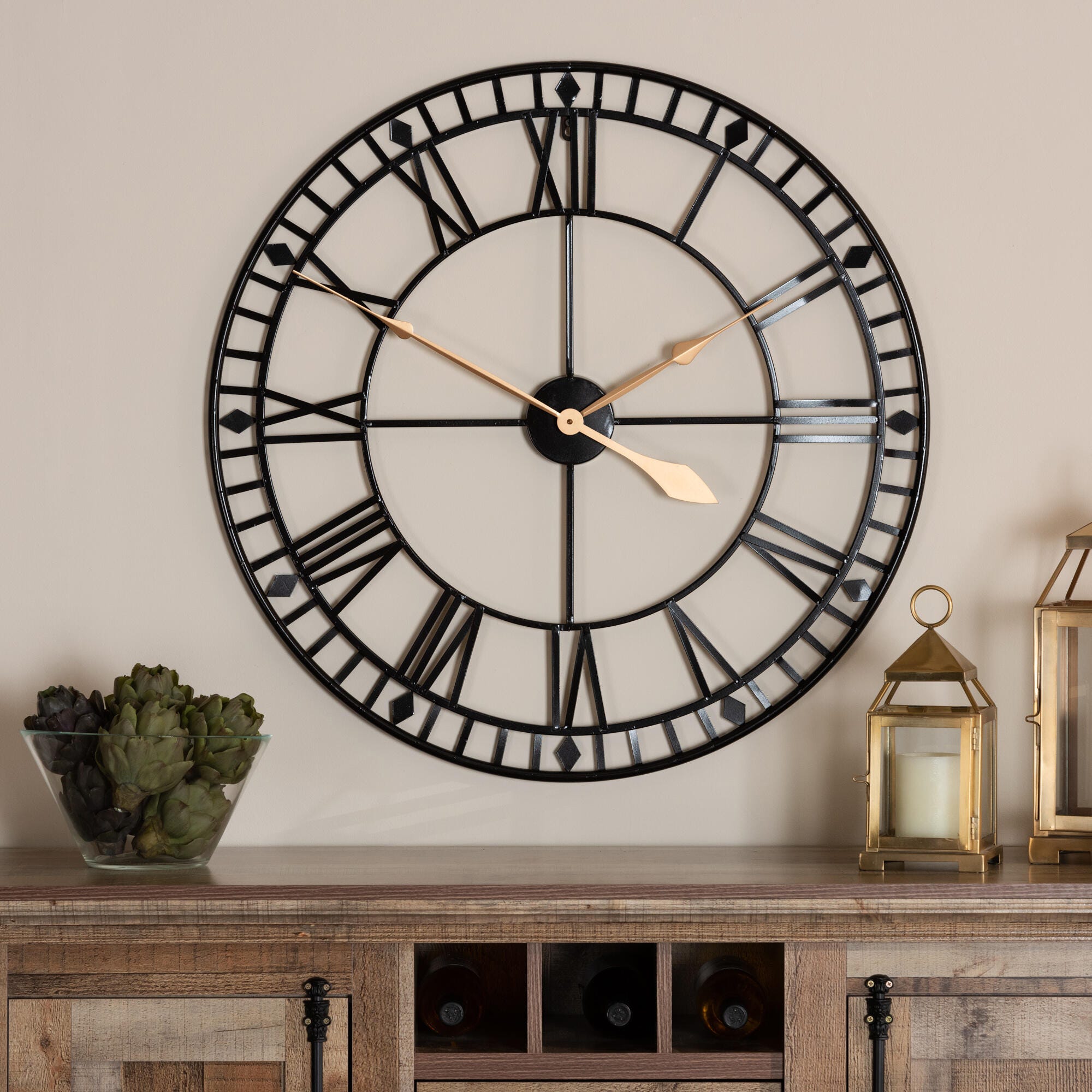 Click here for Baxton Studio Janette Wall Clock  Black/Gold prices