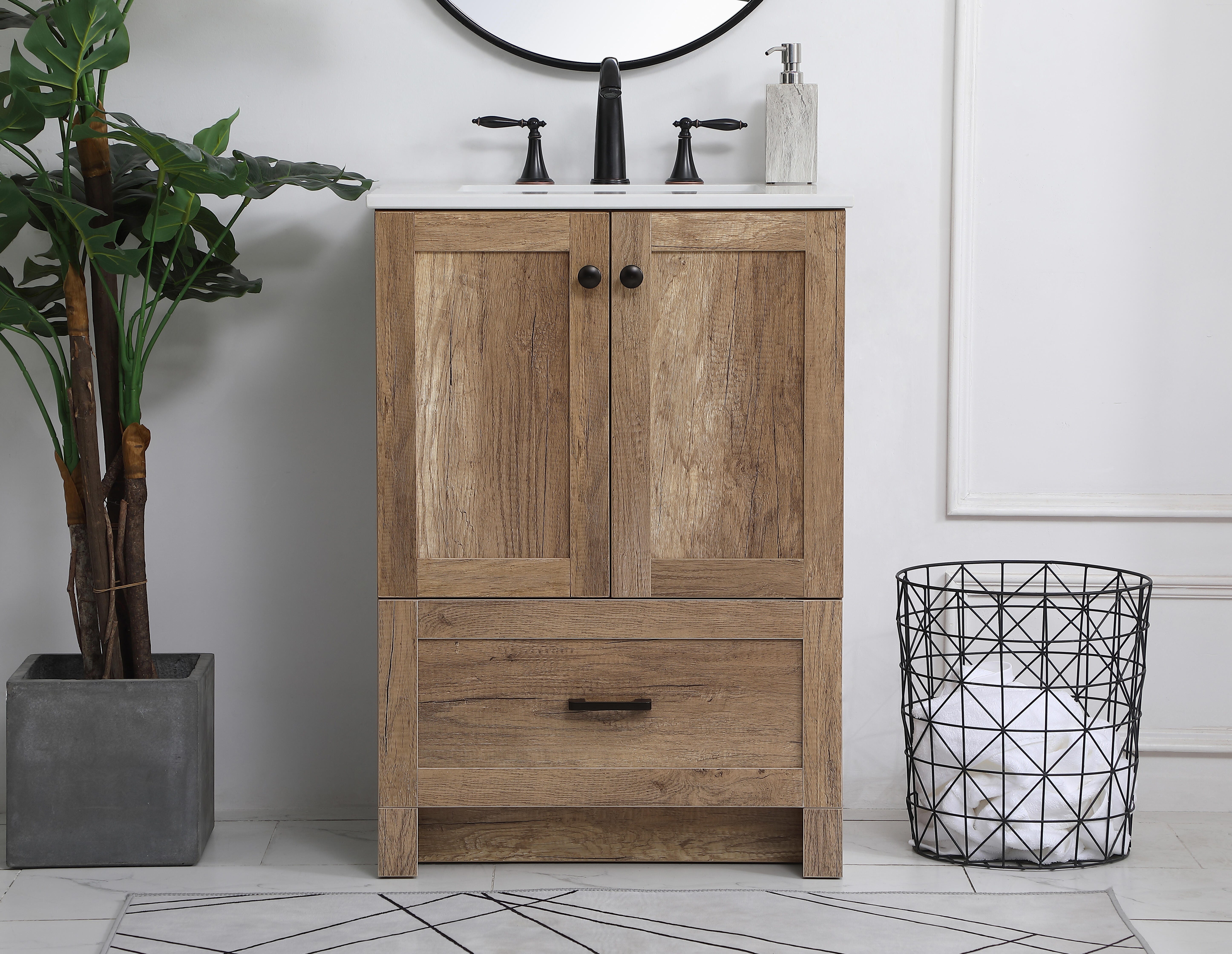 Click here for Weathered 24 Single Bathroom Vanity Set  Natural O... prices