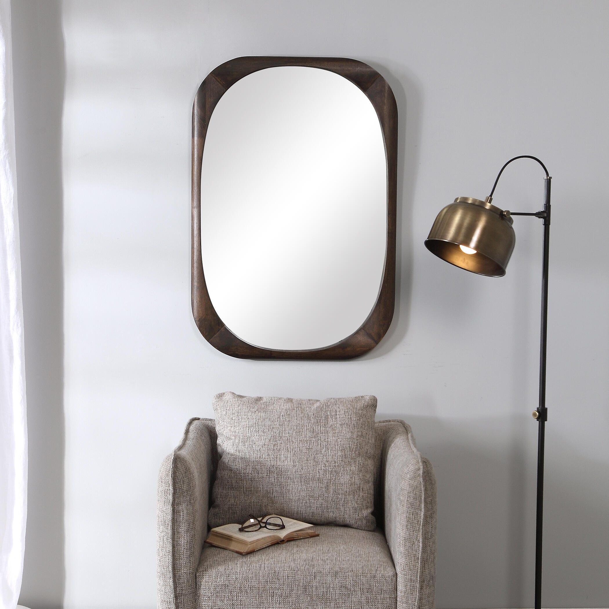 Click here for Uttermost Sheldon Mid-Century Mirror  Brown prices