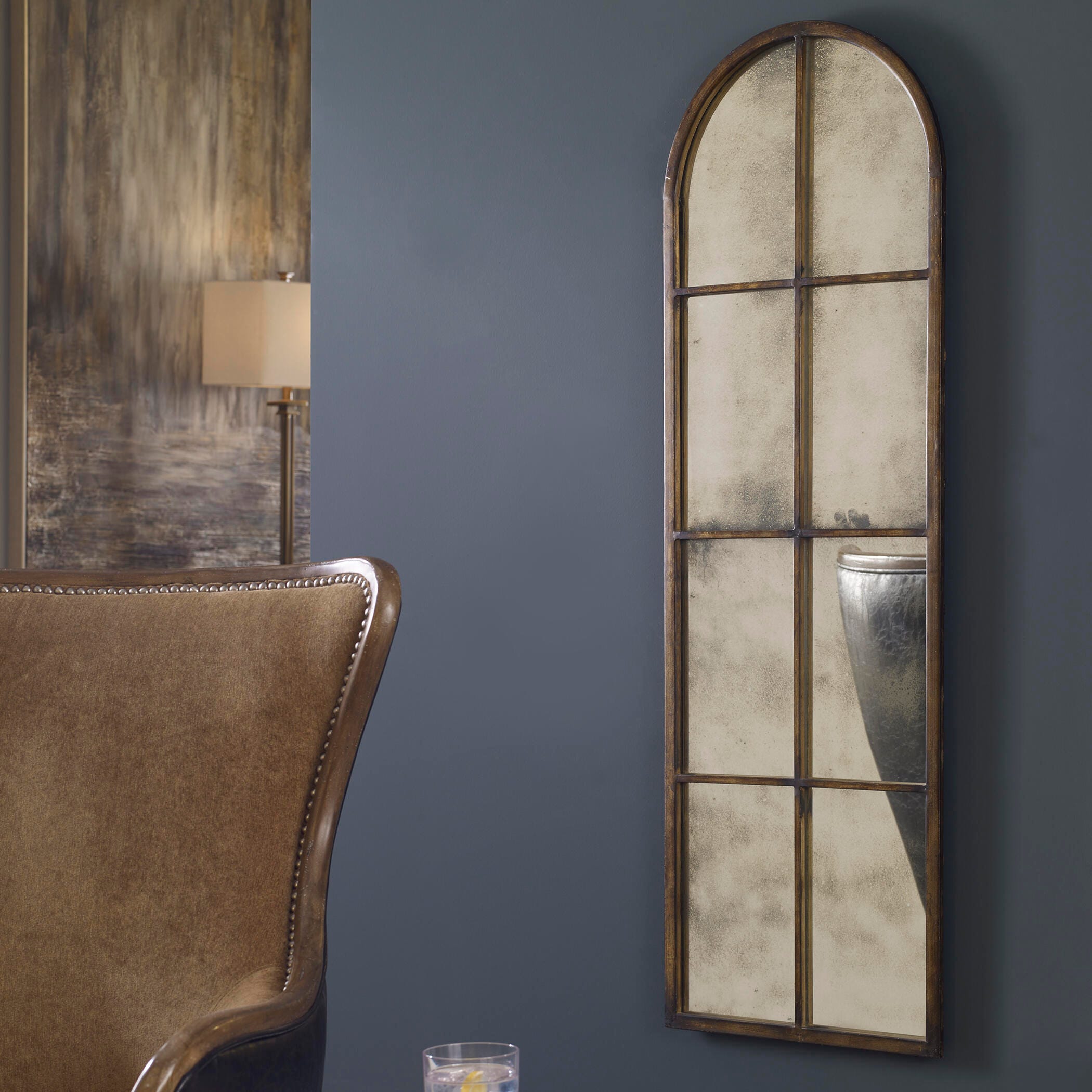 Click here for Uttermost Amiel Arched Brown Mirror  Brown/Gold prices