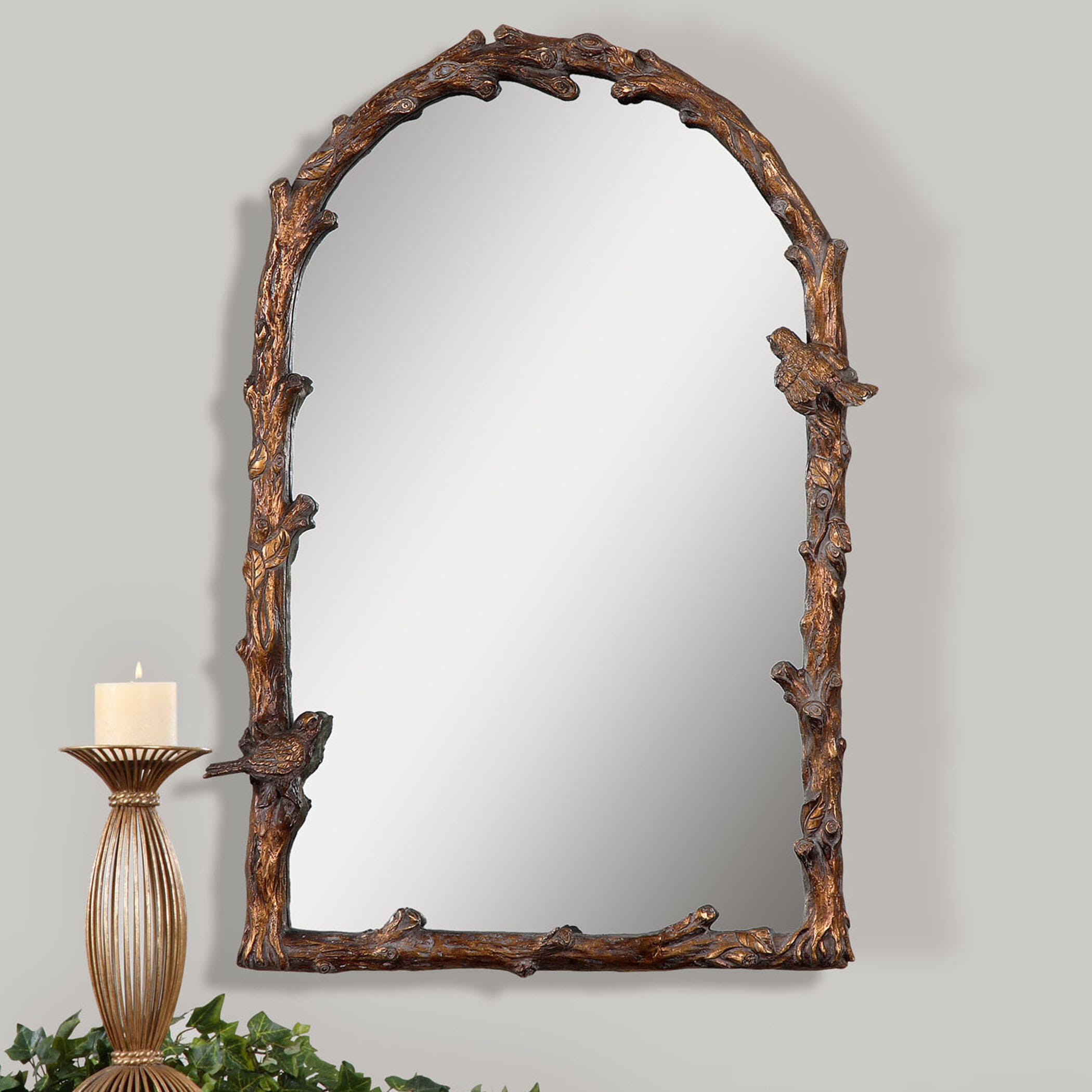 Click here for Uttermost Paza Antique Gold Arch Mirror prices