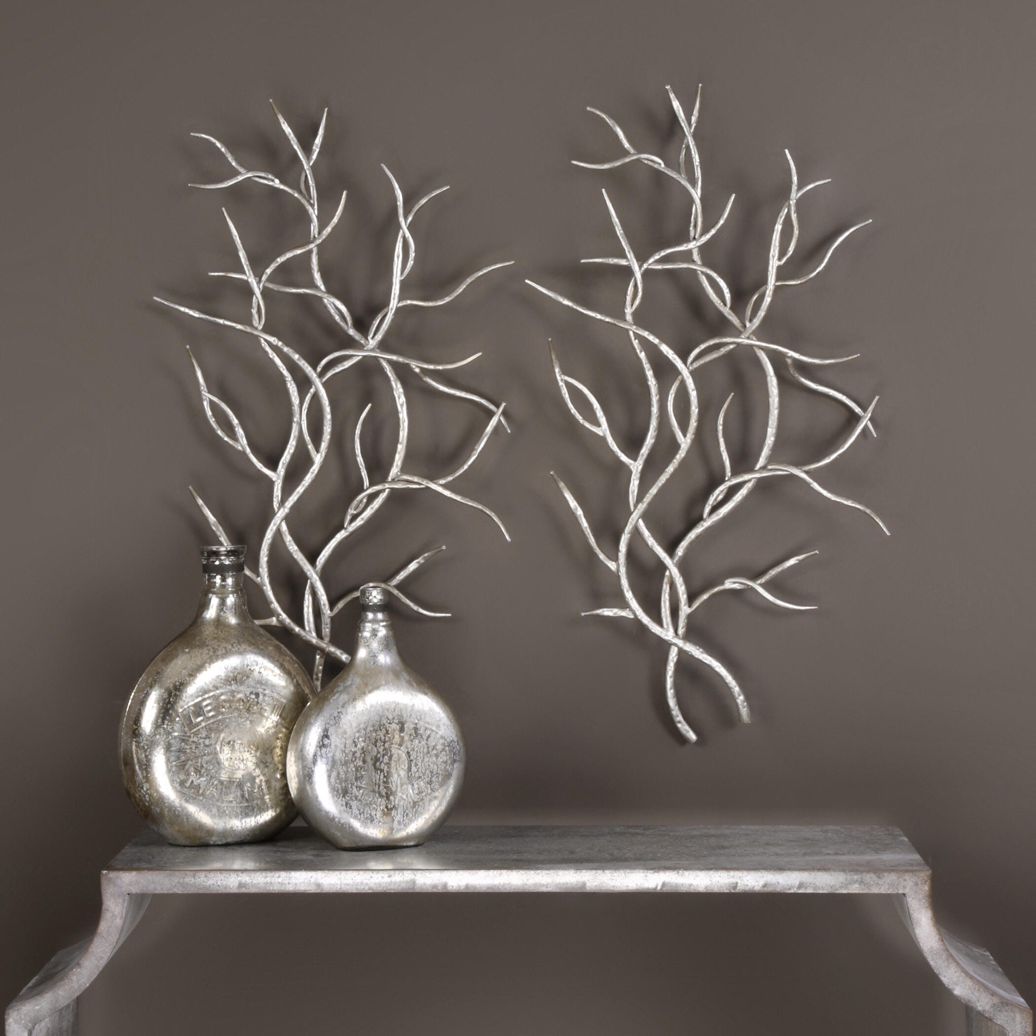 Click here for Uttermost Silver Branches Wall Art Set of 2  Gold prices