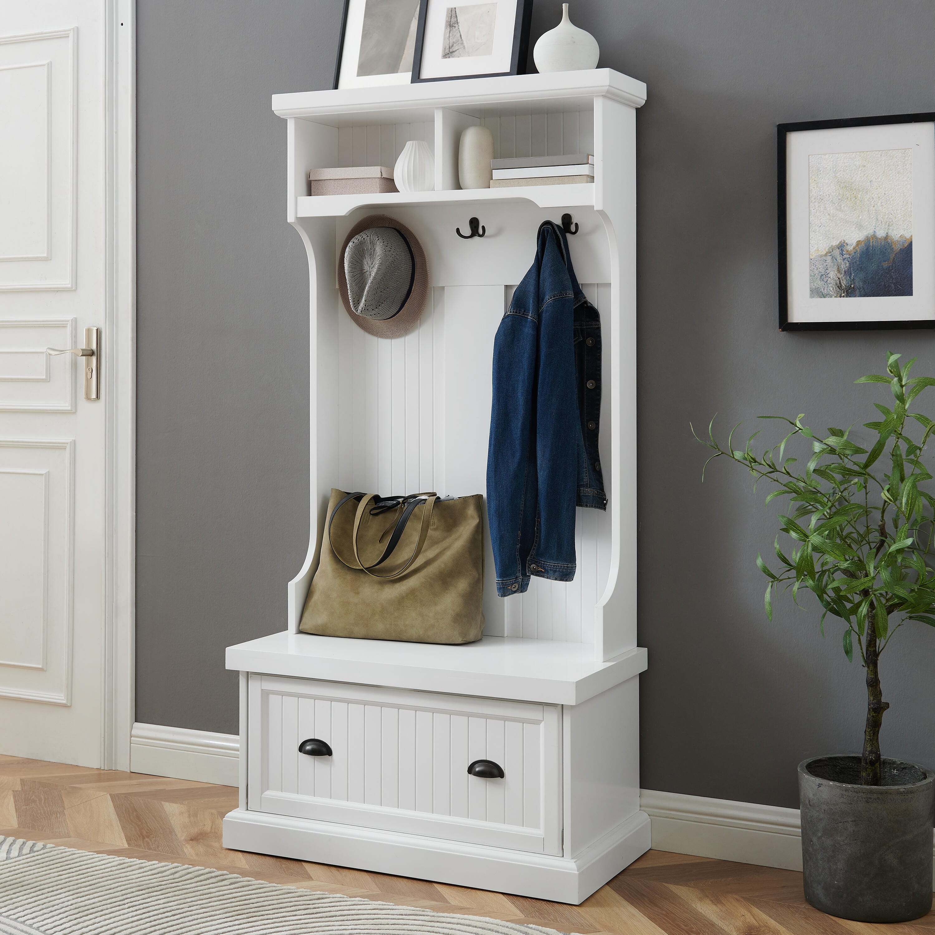 Click here for Crosley Shoreline Hall Tree  White prices