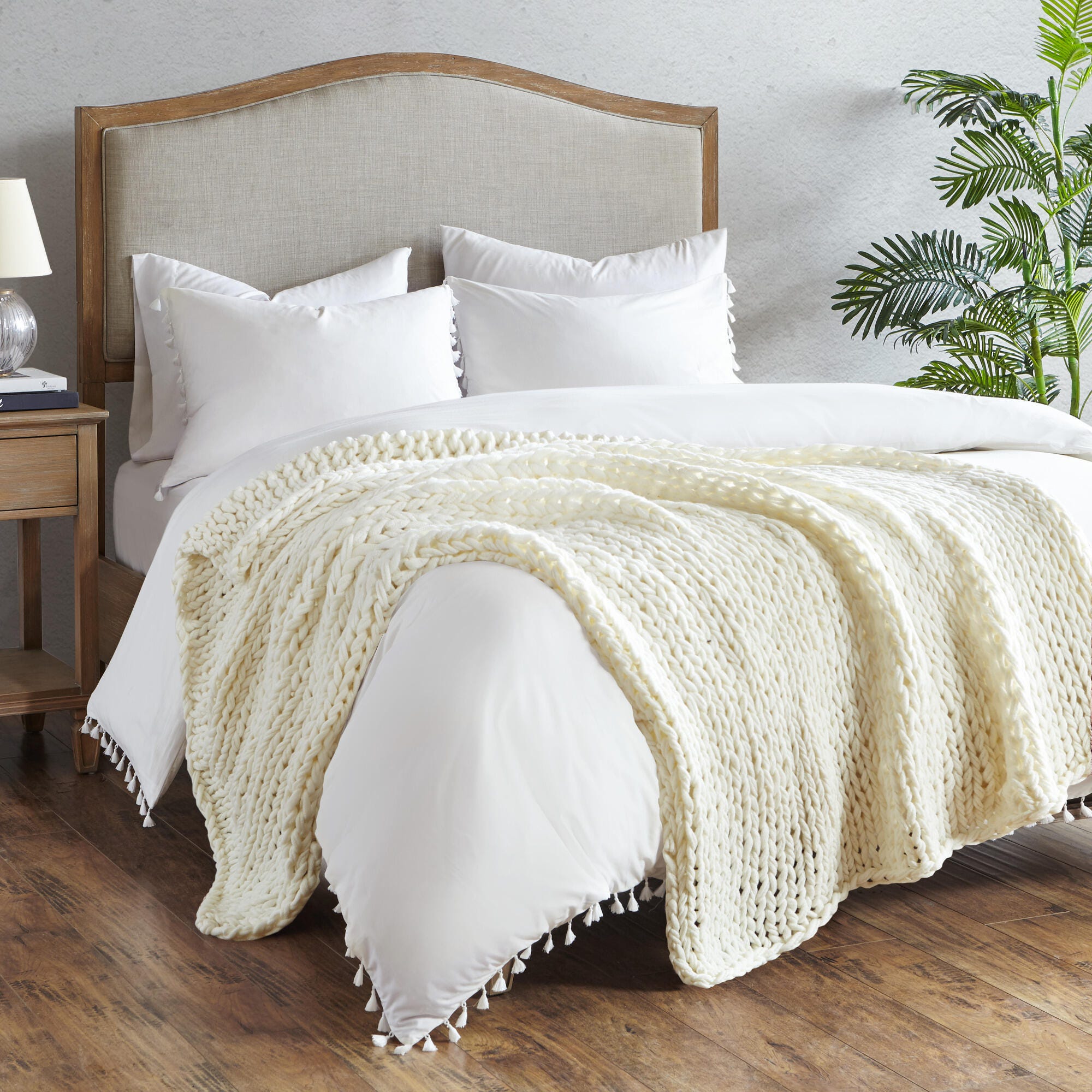 Click here for Chunky Double Knit Handmade Throw  Ivory prices