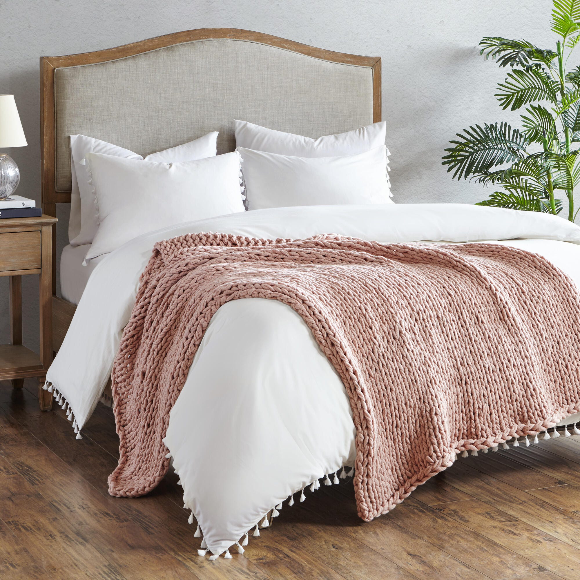 Click here for Chunky Double Knit Handmade Throw  Blush prices