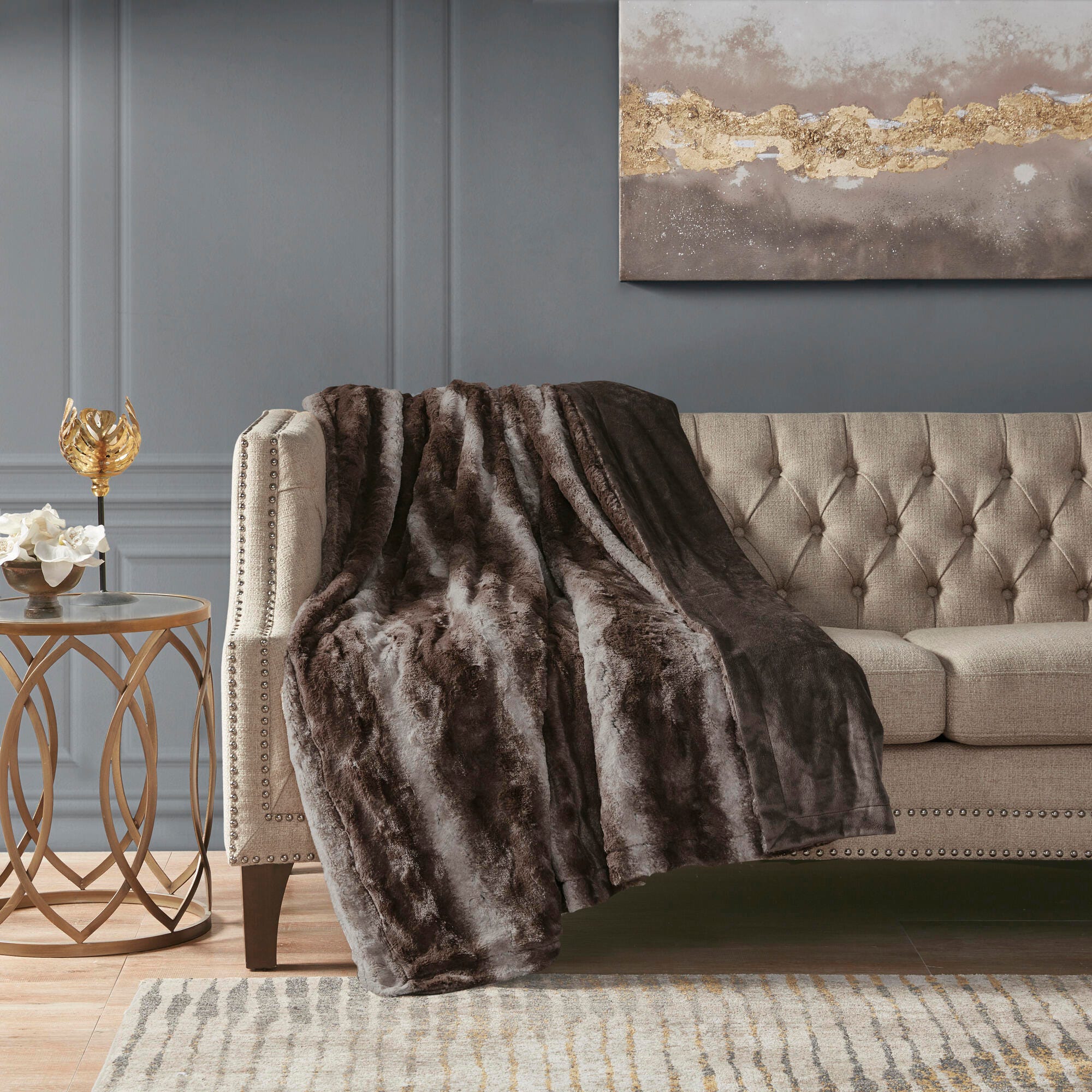 Click here for Marselle Oversized Faux Fur Throw  Brown prices