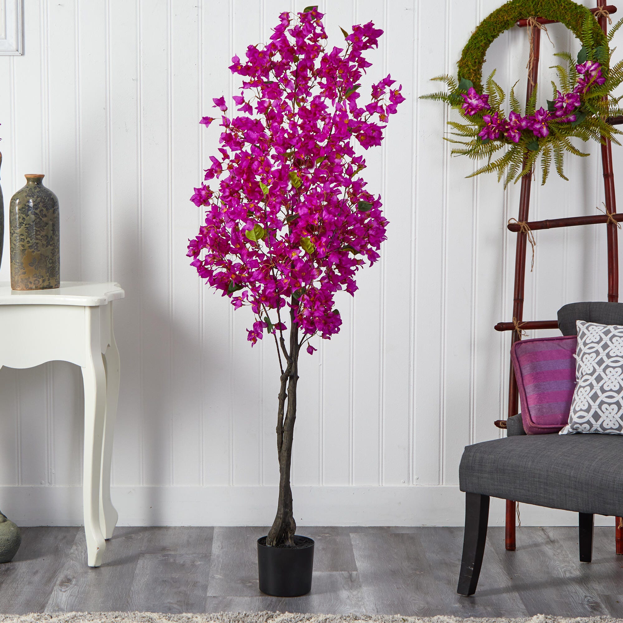 Click here for 6 Bougainvillea Artificial Tree   Purple prices