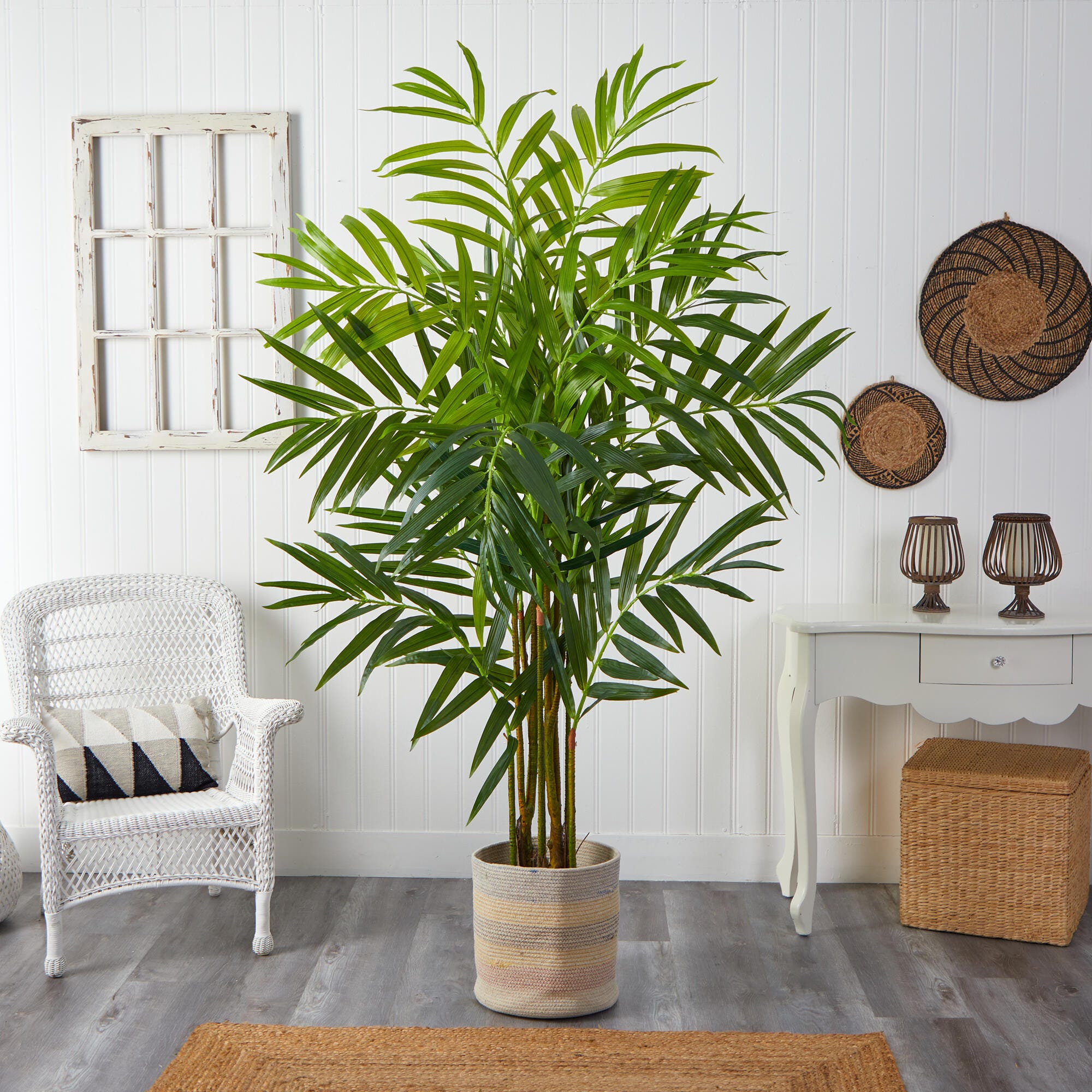 Click here for 8 King Palm Artificial Tree in Handmade Natural Co... prices