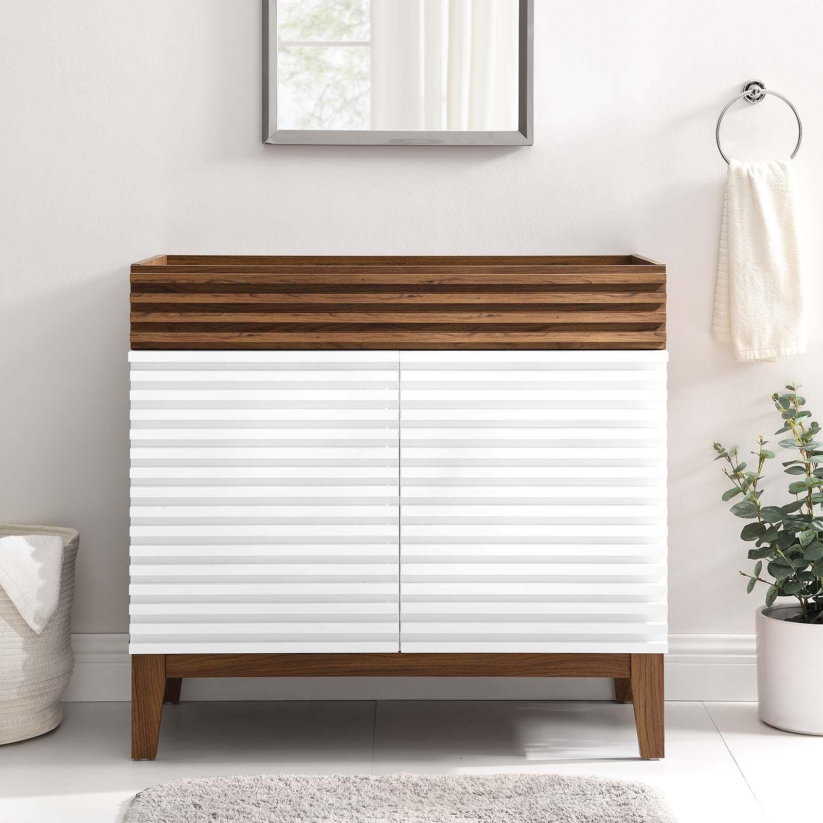 Click here for Render 36 Bathroom Vanity Cabinet  White/Walnut prices