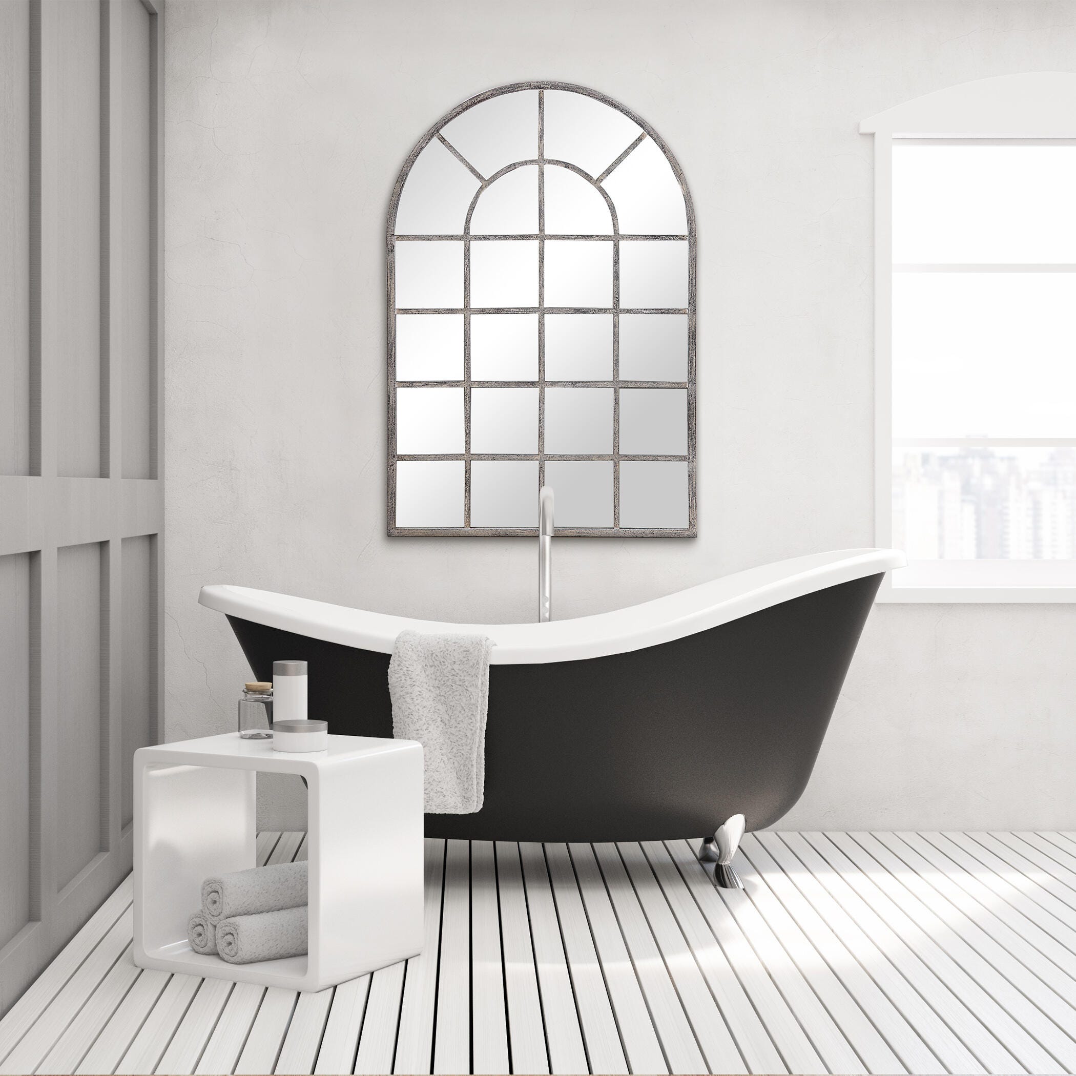 Click here for Exalted Living Arched Wall Mirror  Silver prices