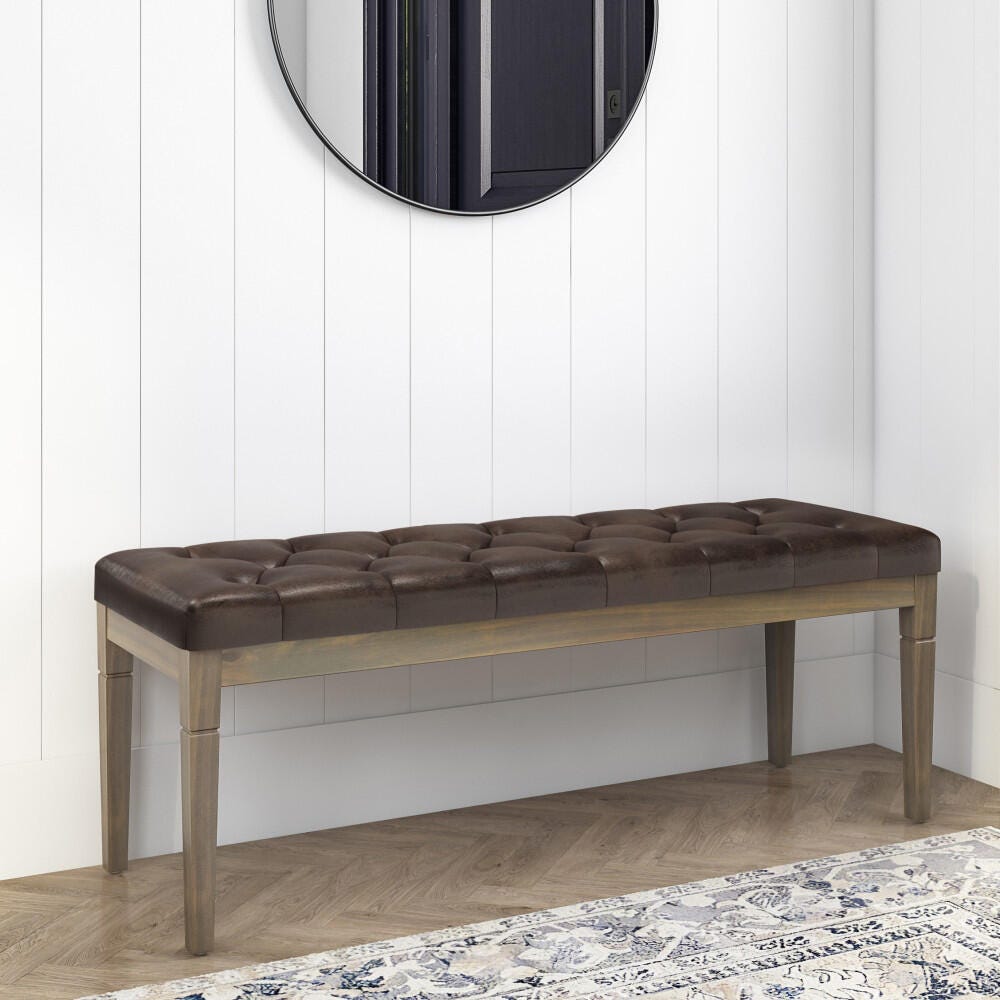 Click here for Saxon Ottoman Bench  Distressed Brown prices