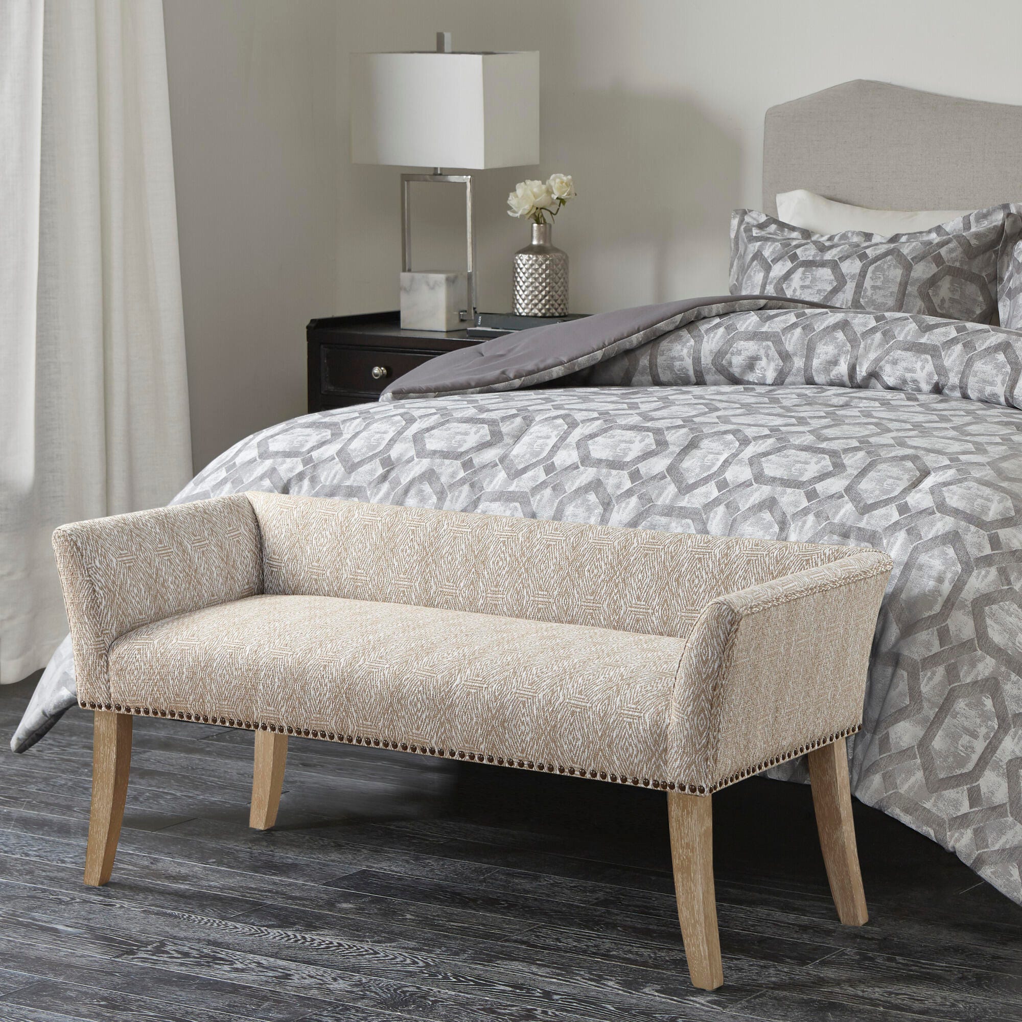 Click here for Madera Accent Bench  Taupe Multi prices