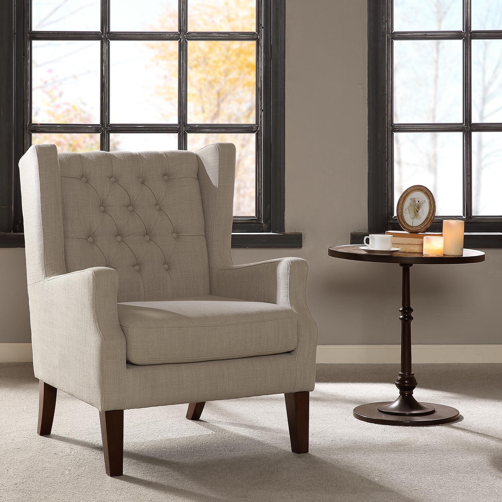 Click here for Lyle Button Tufted Wing Chair  Linen prices