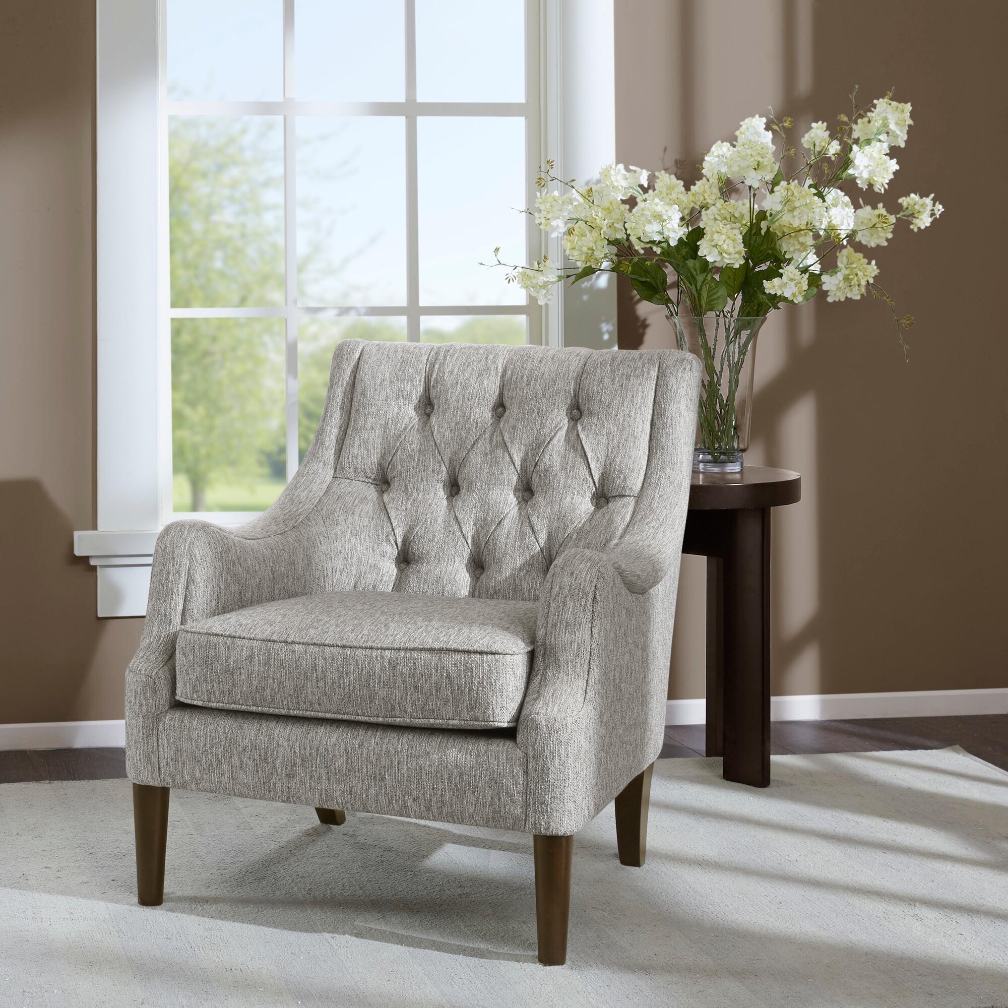 Click here for Cassie Button Tufted Accent Chair  Gray prices
