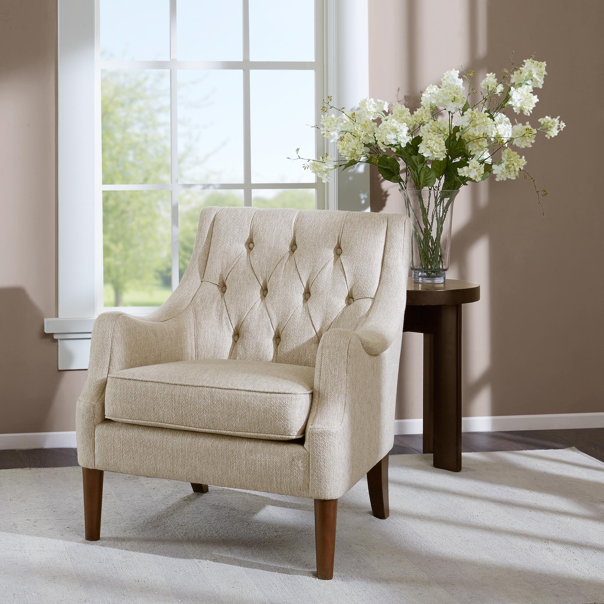 Click here for Cassie Button Tufted Accent Chair  Beige prices