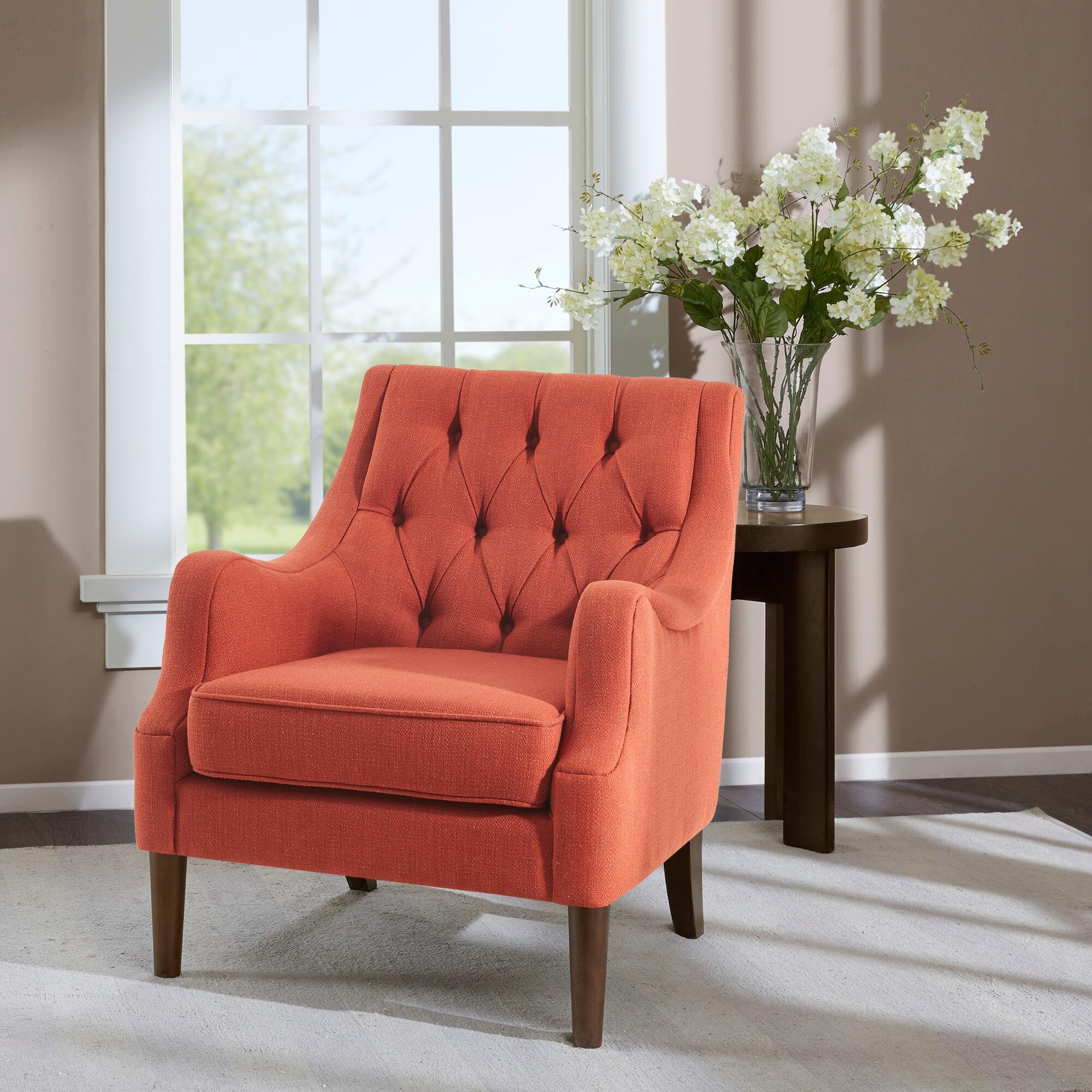 Click here for Cassie Button Tufted Accent Chair  Spice prices