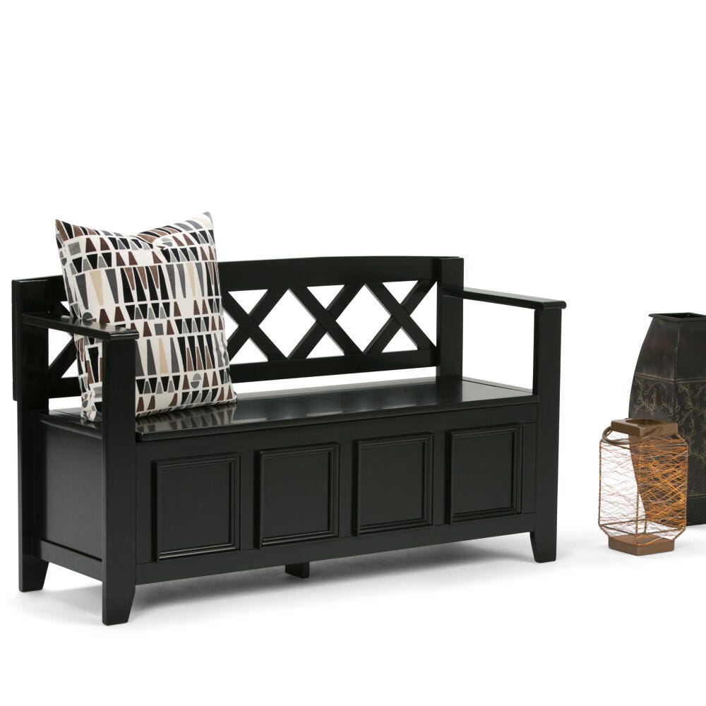 Click here for Simpli Home Amherst Entryway Storage Bench  Black prices