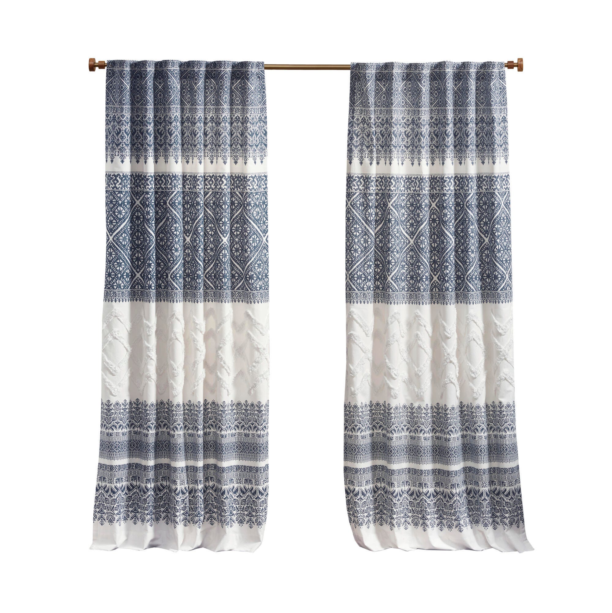 Click here for Milly Cotton Printed Curtain Panel with Chenille d... prices