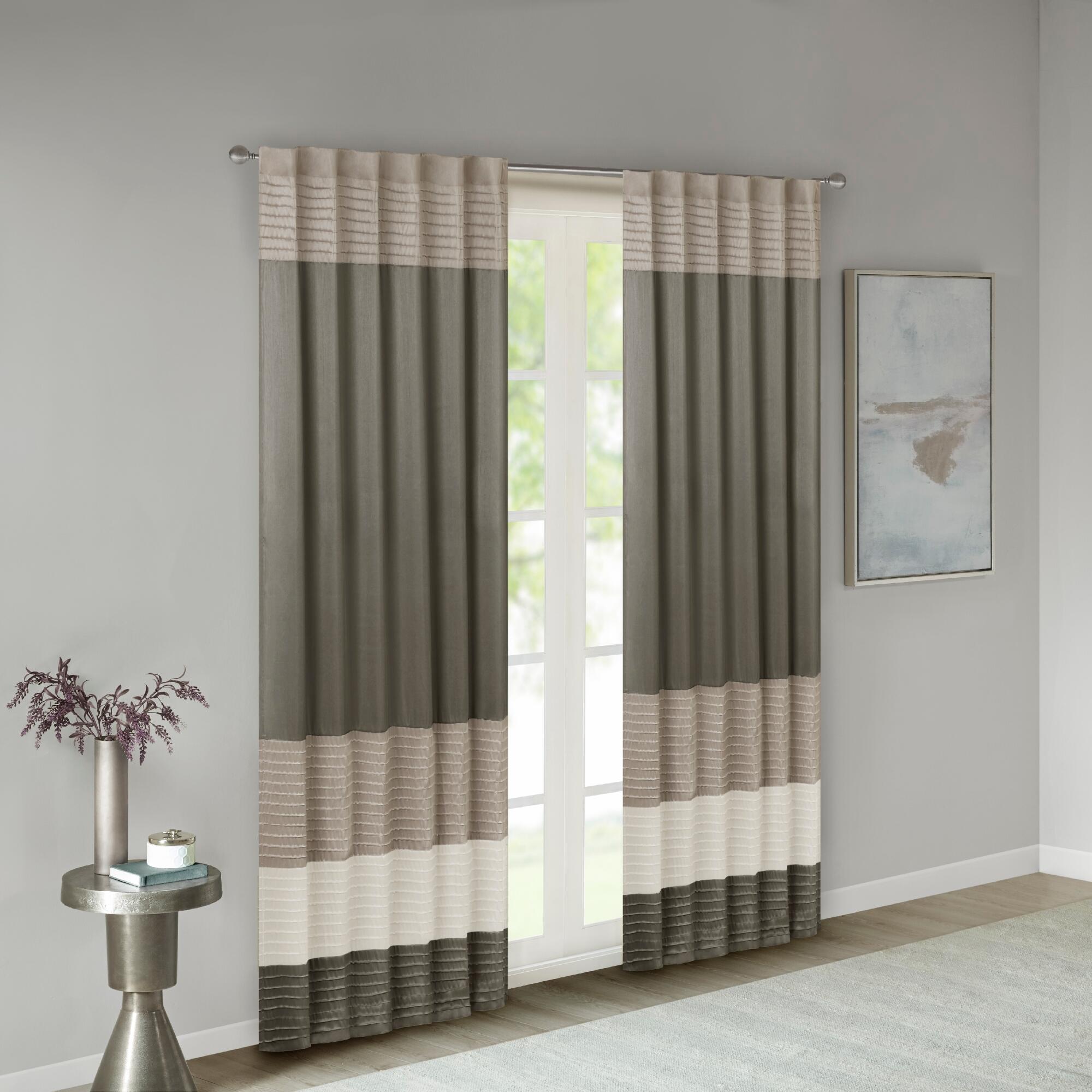Click here for Salem Polyoni Pintuck Curtain Panel  Natural prices