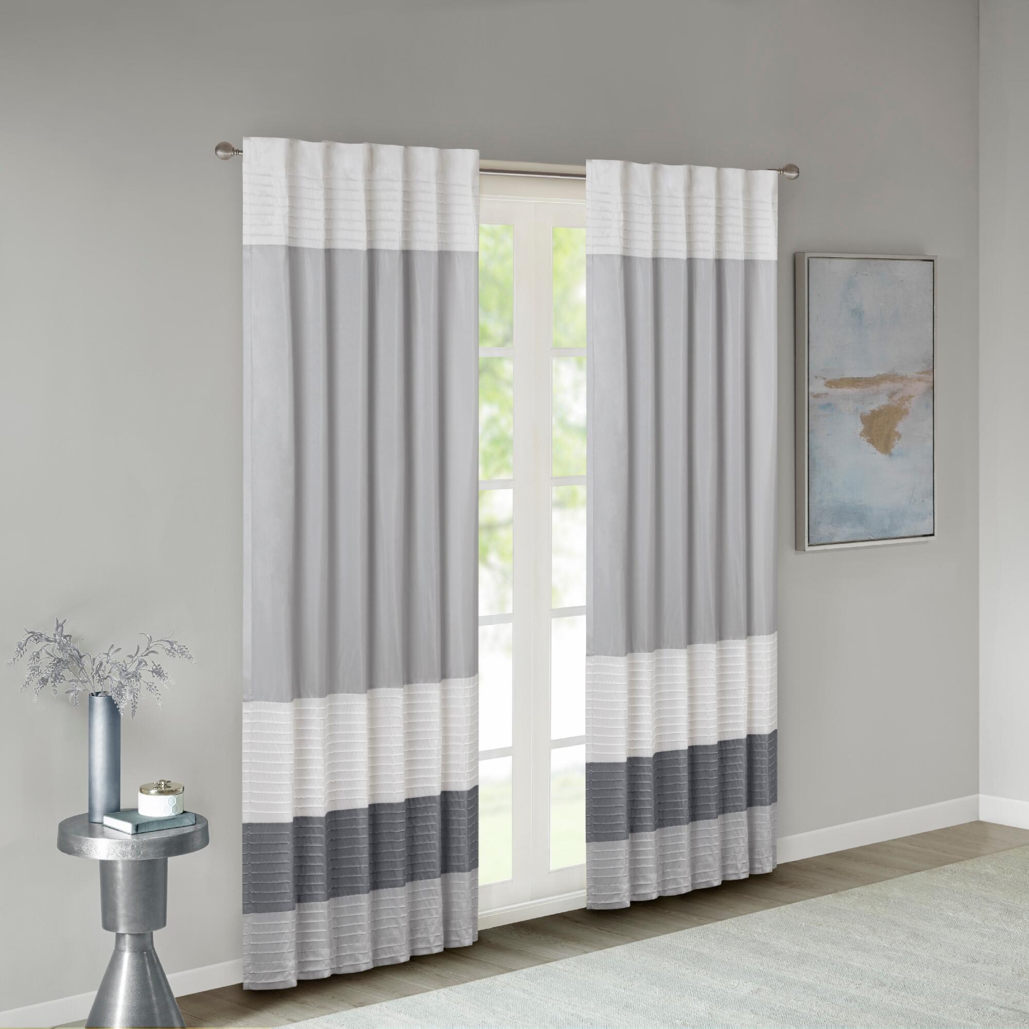Click here for Salem Polyoni Pintuck Curtain Panel  Gray prices