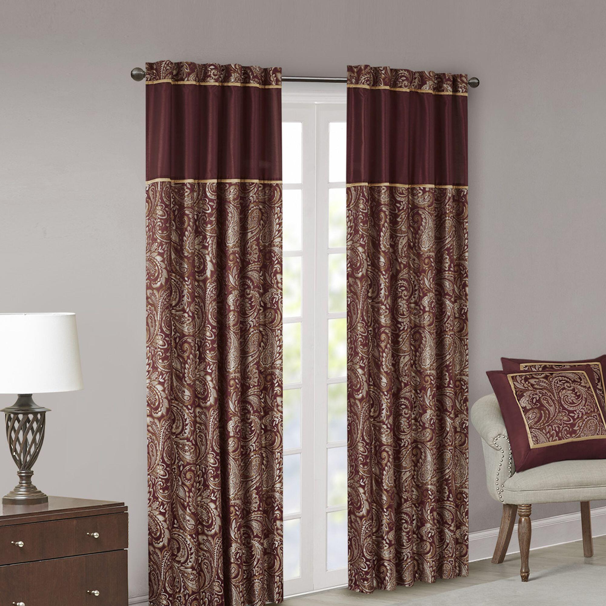 Click here for Valerie Jacquard Curtain Panel Pair  Burgundy prices