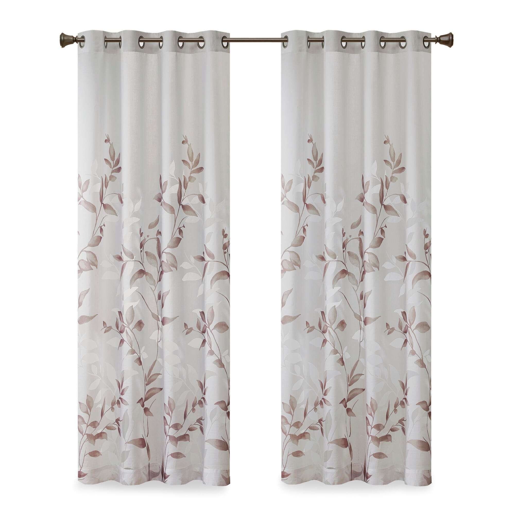 Click here for Rosalie Burnout Printed Curtain Panel  Mauve prices