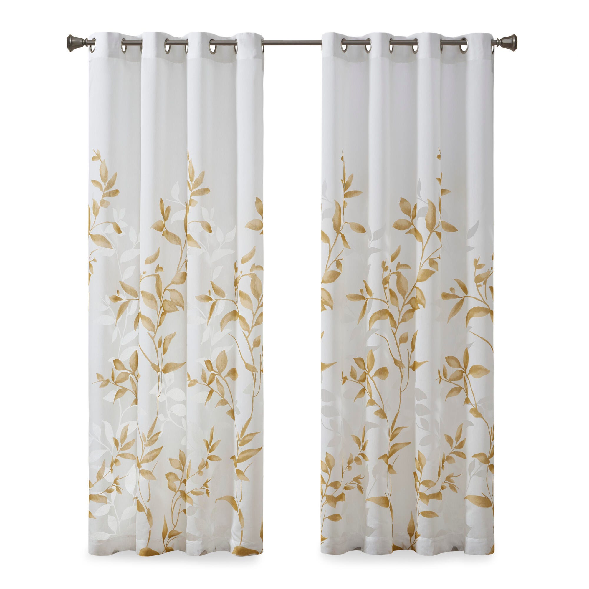 Click here for Rosalie Burnout Printed Curtain Panel  Yellow prices