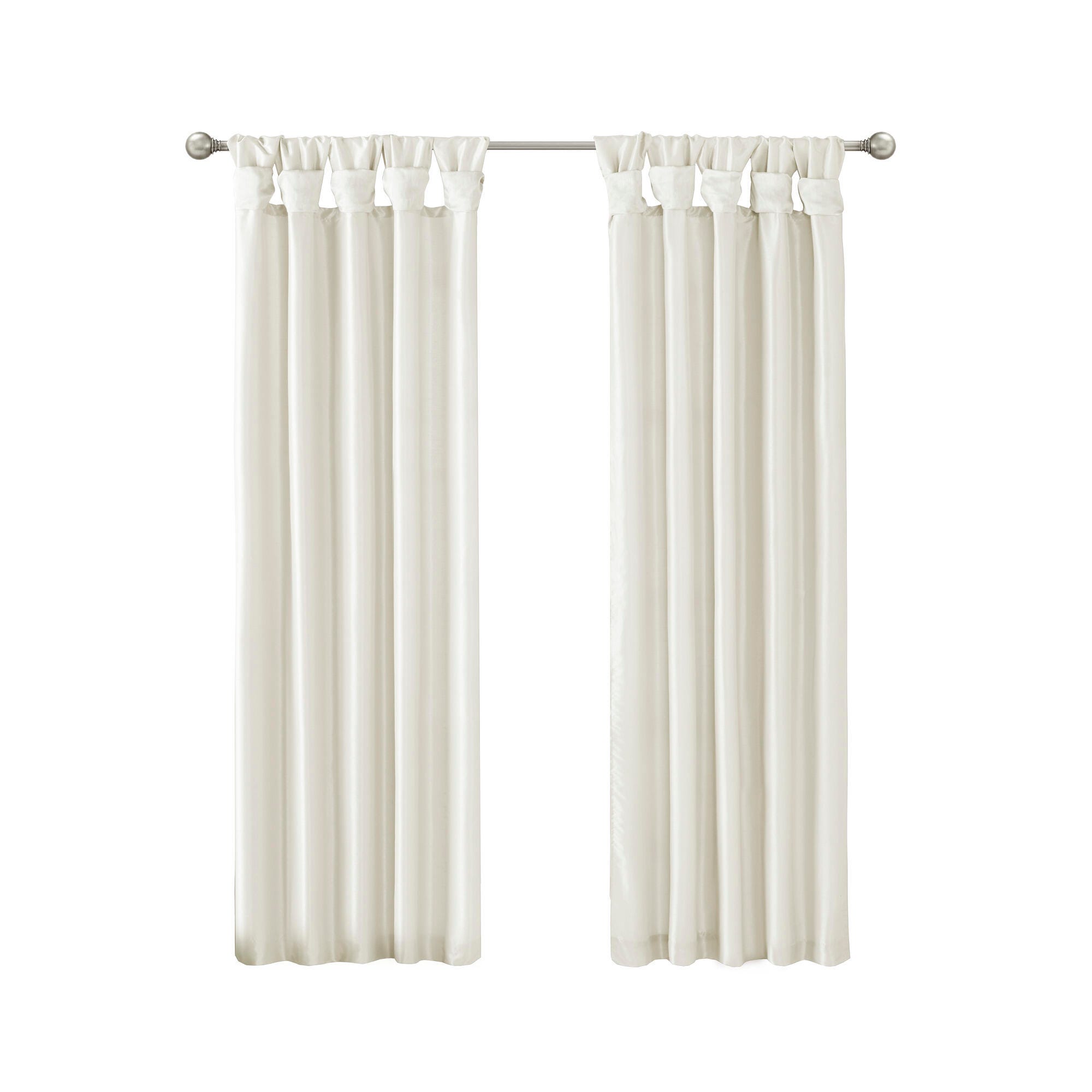 Click here for Lillian Twist Tab Lined Window Curtain Panel  Whit... prices