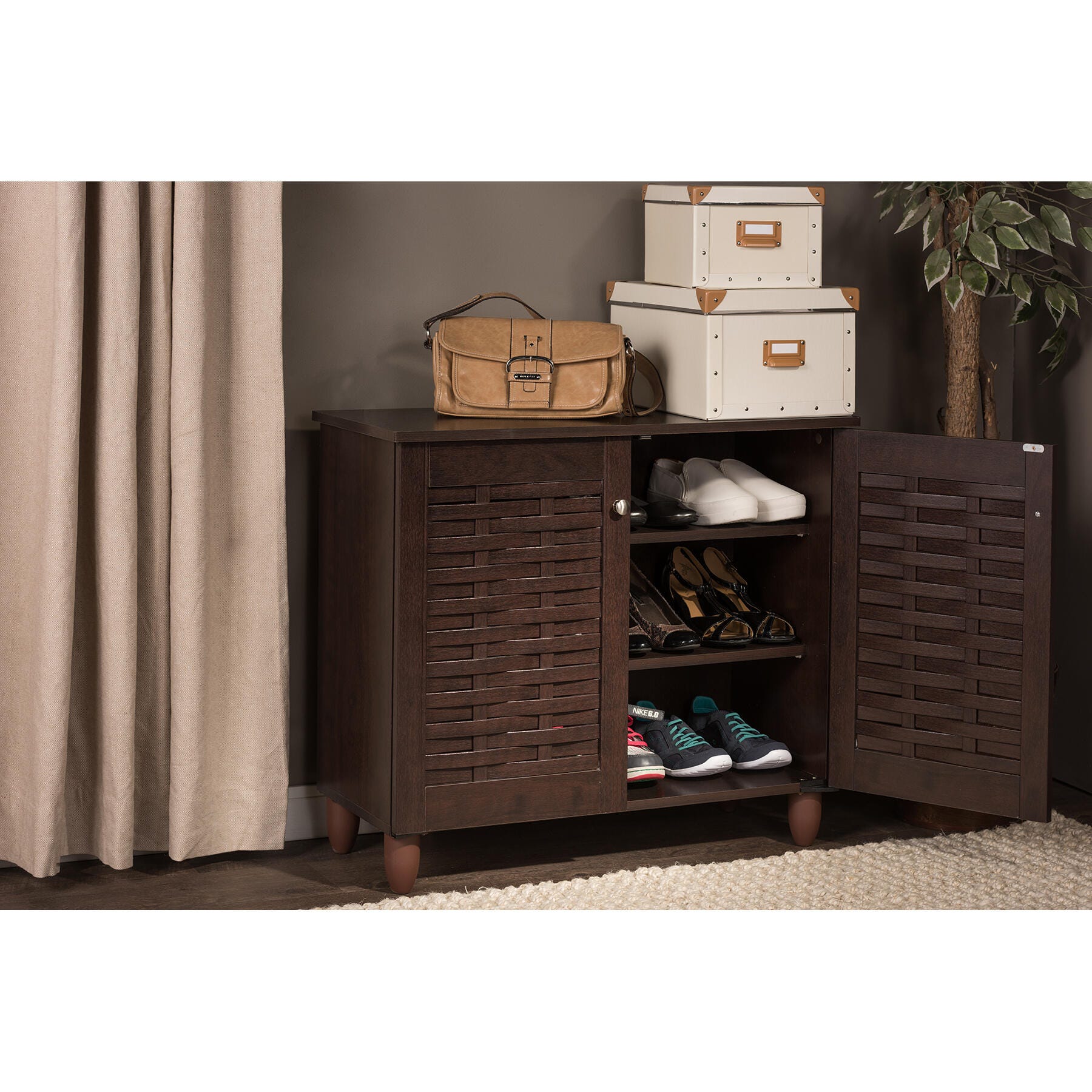 Click here for Baxton Studio Winda 2-Door Shoe Storage Cabinet  D... prices